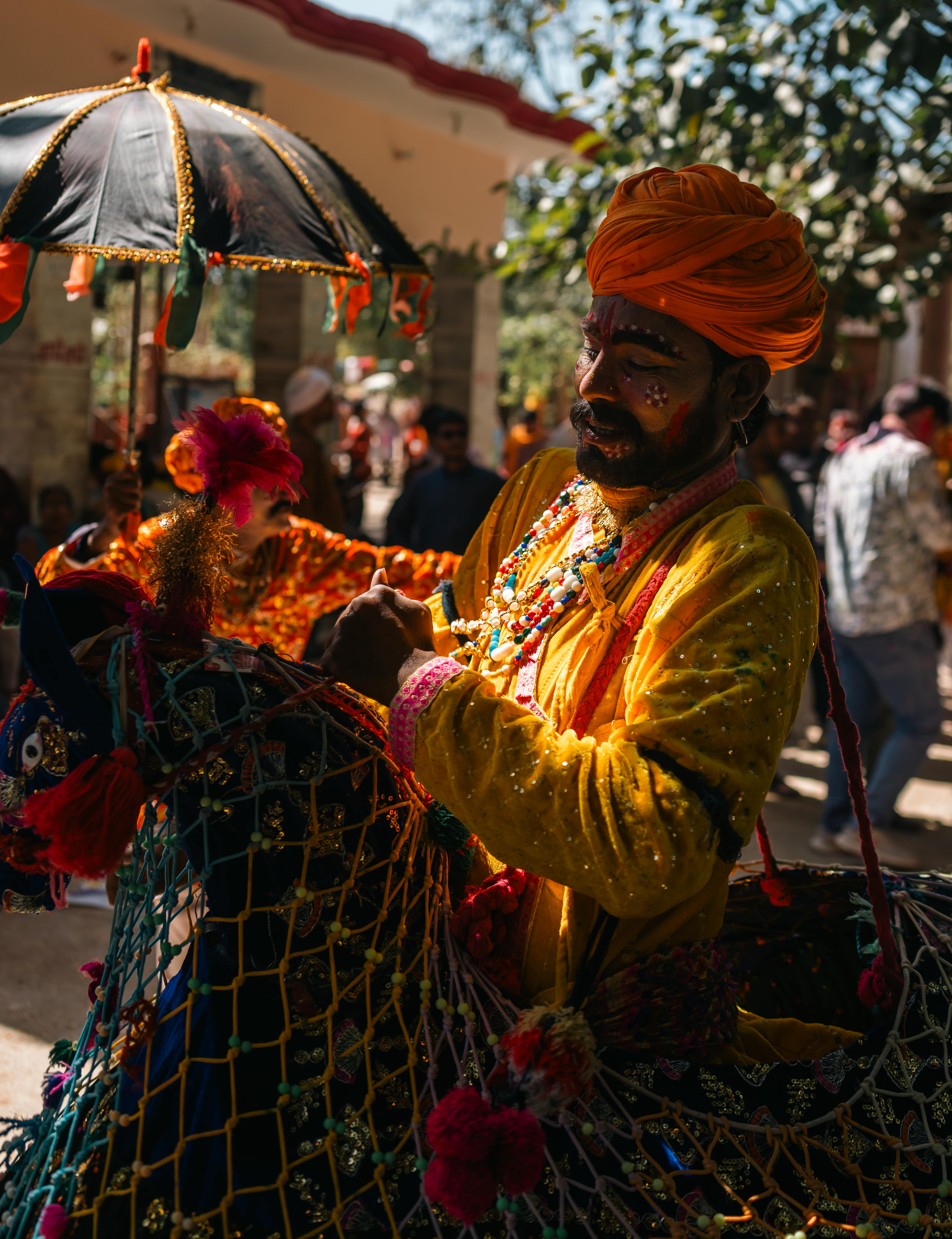 Vibrant Indian Cultural Festival Performer · Free Stock Photo