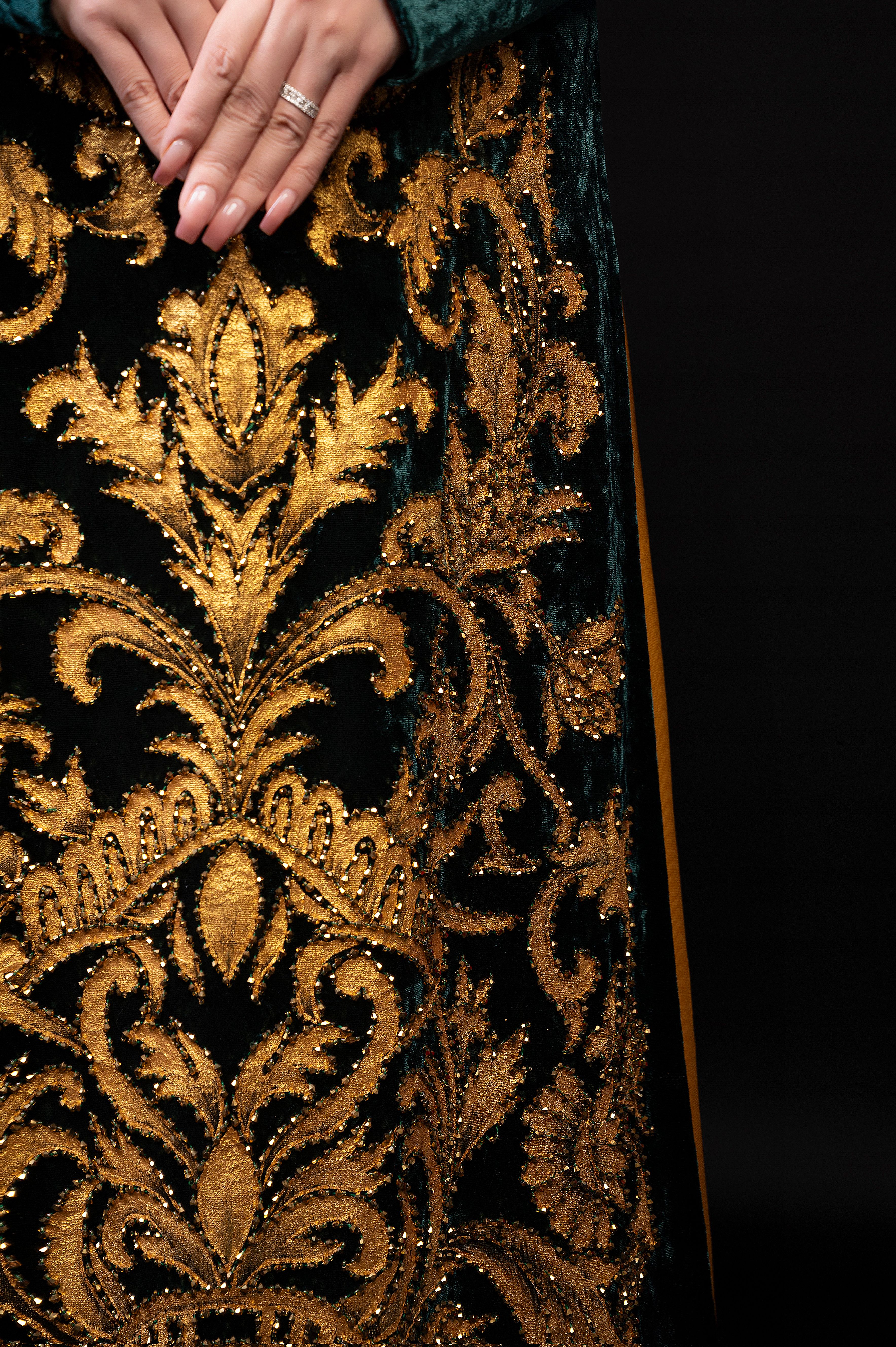Elegant Handcrafted Gold Embroidered Dress · Free Stock Photo