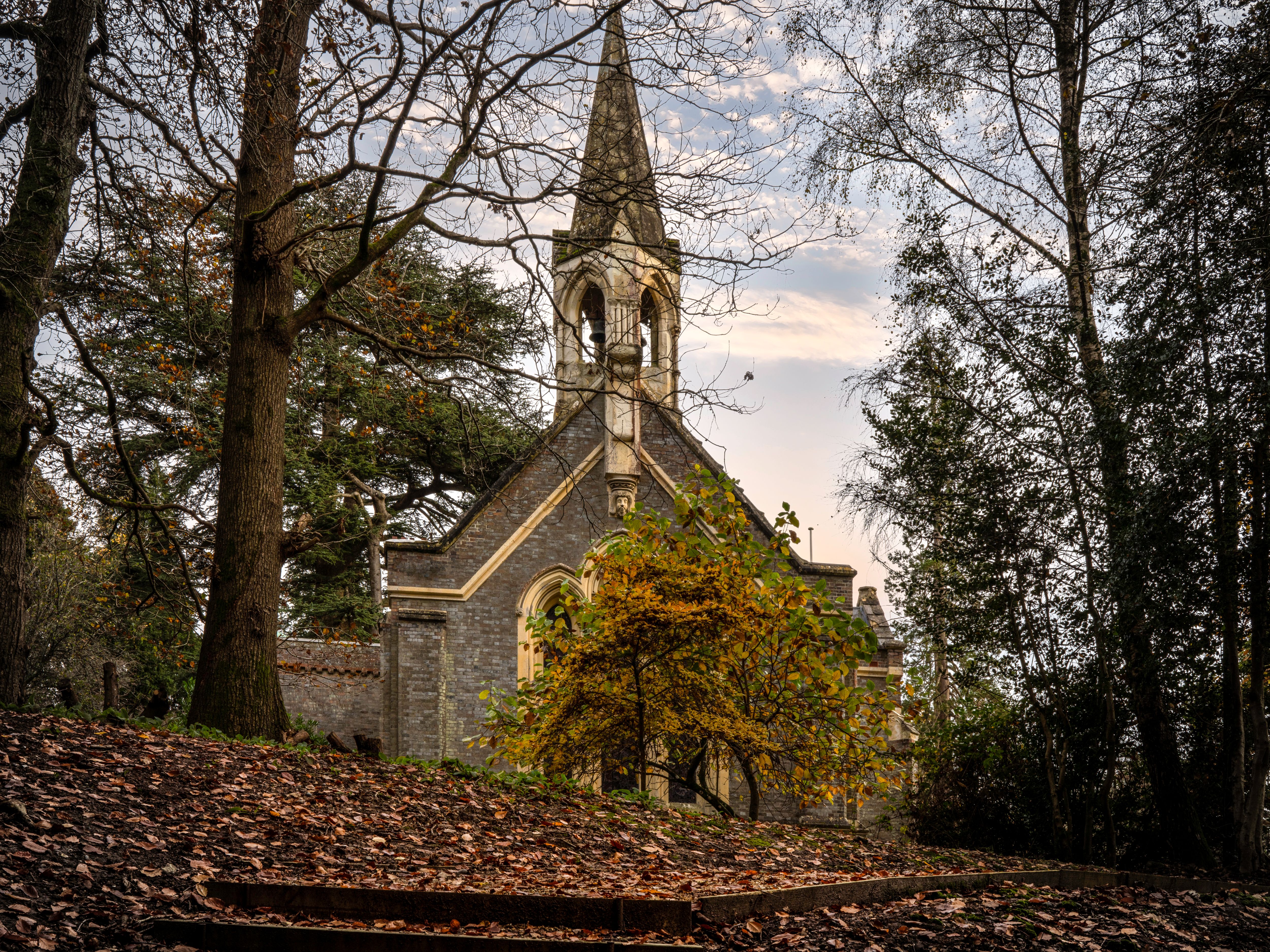 Charming Church Amidst Autumn Trees in UK · Free Stock Photo