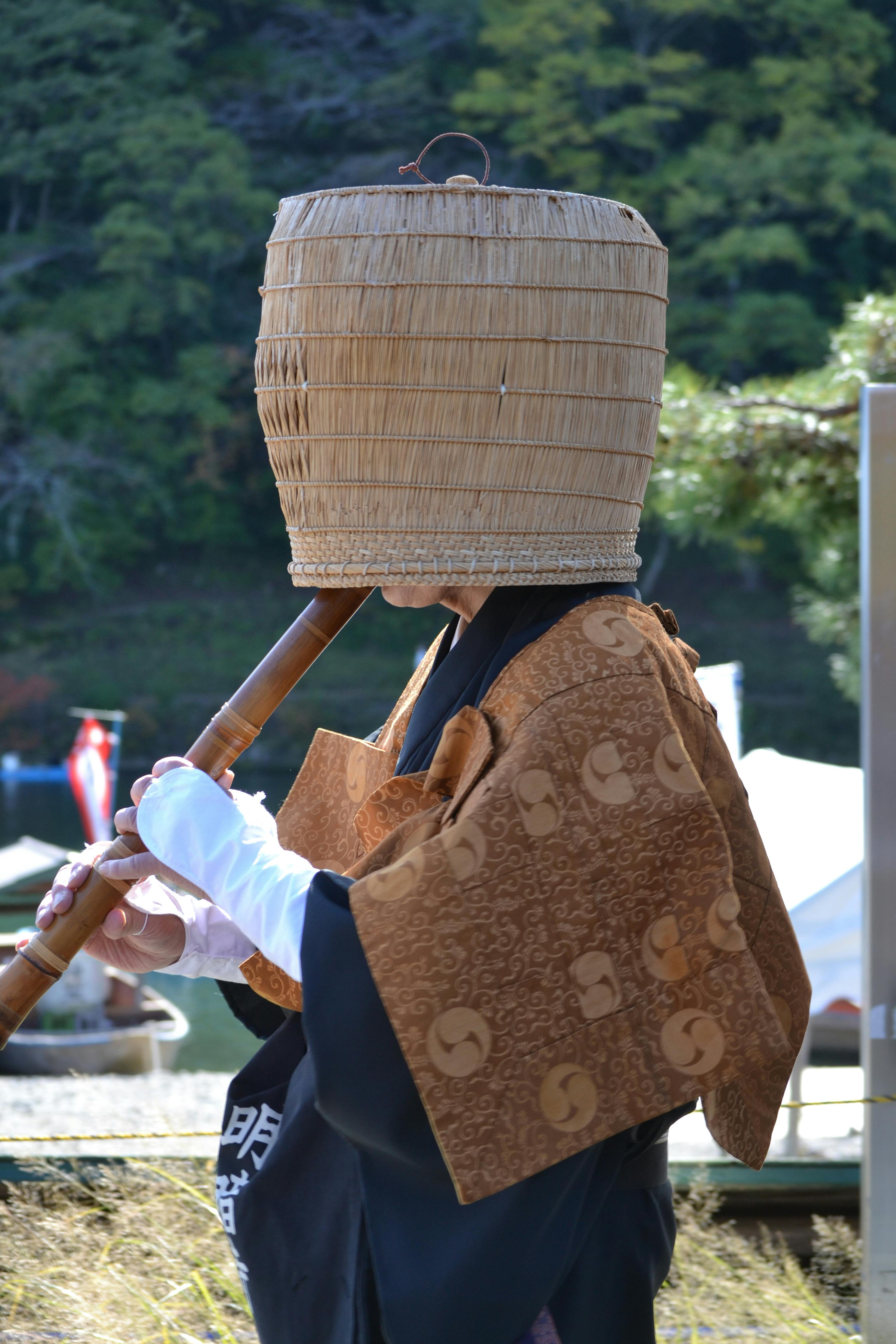 Traditional Japanese Komuso Monk Playing Shakuhachi · Free Stock Photo