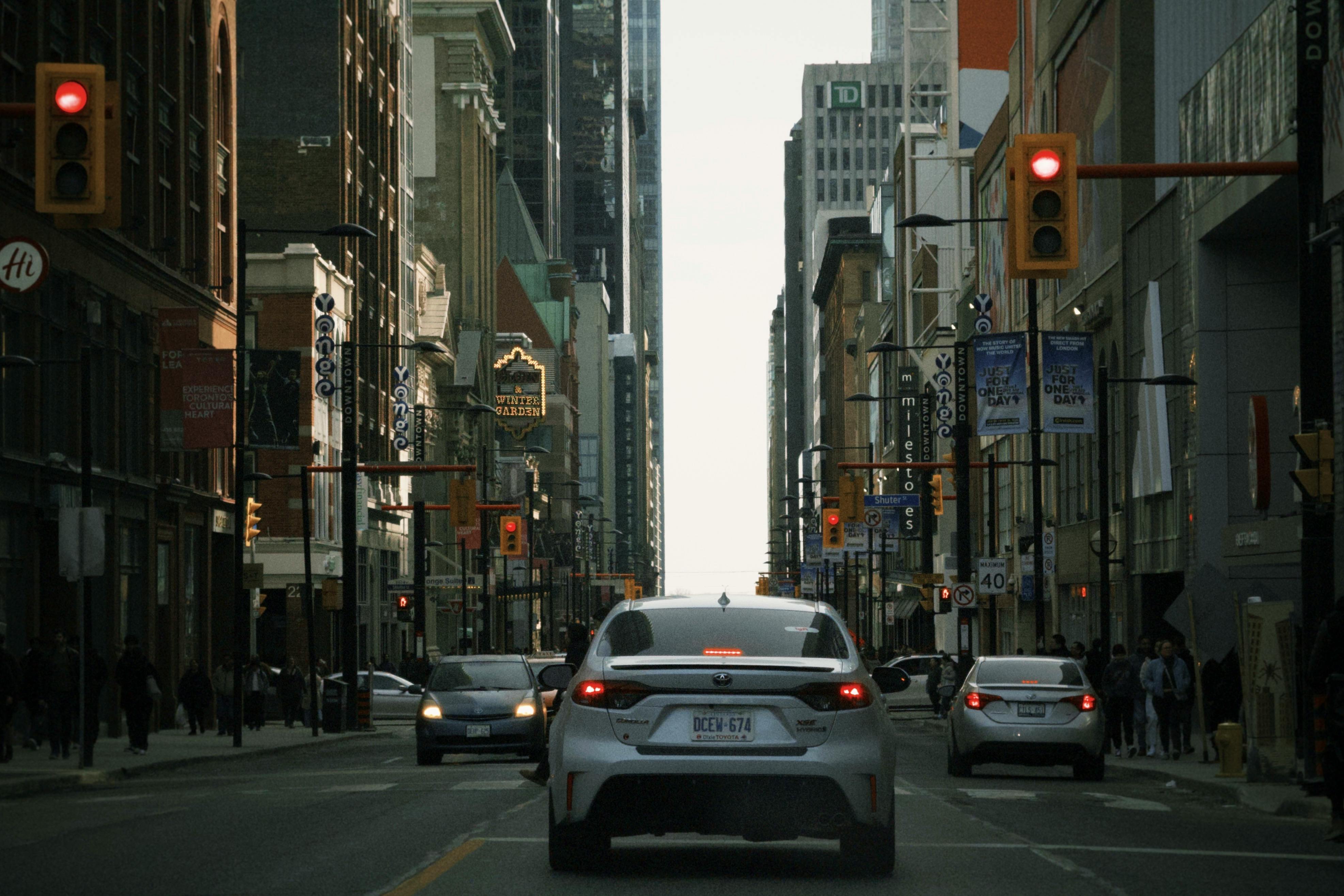 Downtown Toronto Street Scene with Traffic · Free Stock Photo