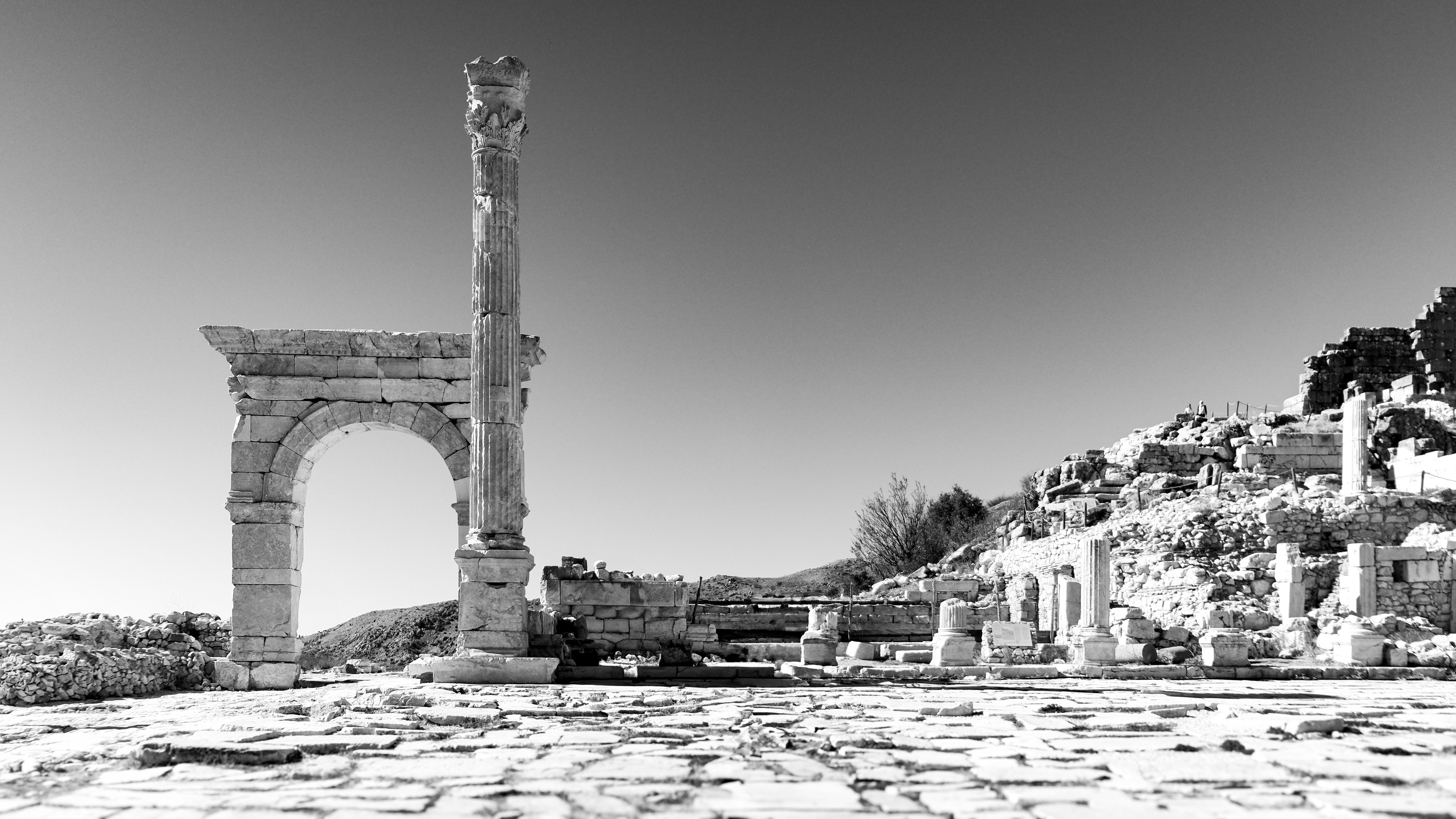 Ancient Roman Ruins in Black and White · Free Stock Photo