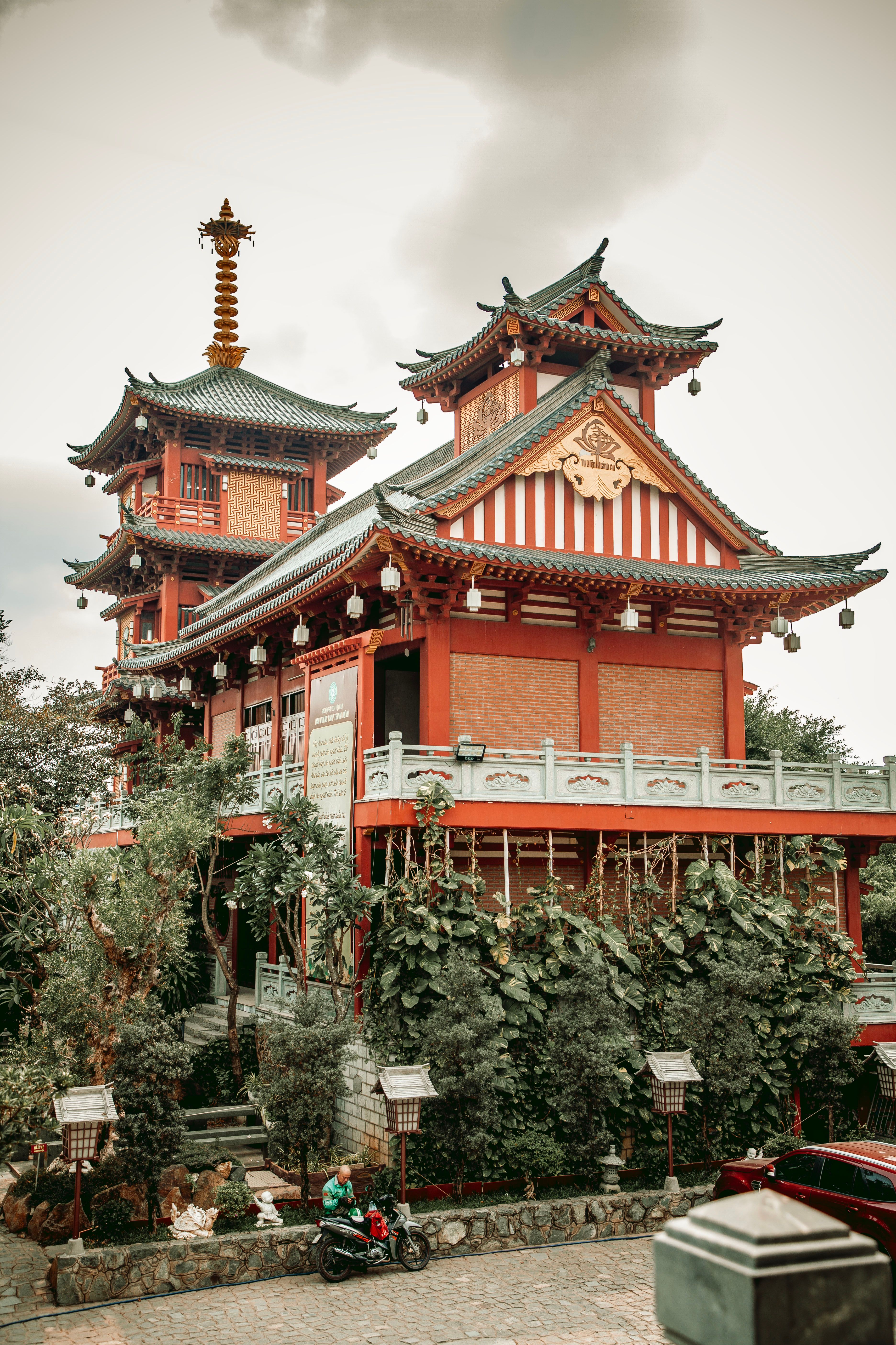 Traditional Asian Temple with Vegetation · Free Stock Photo