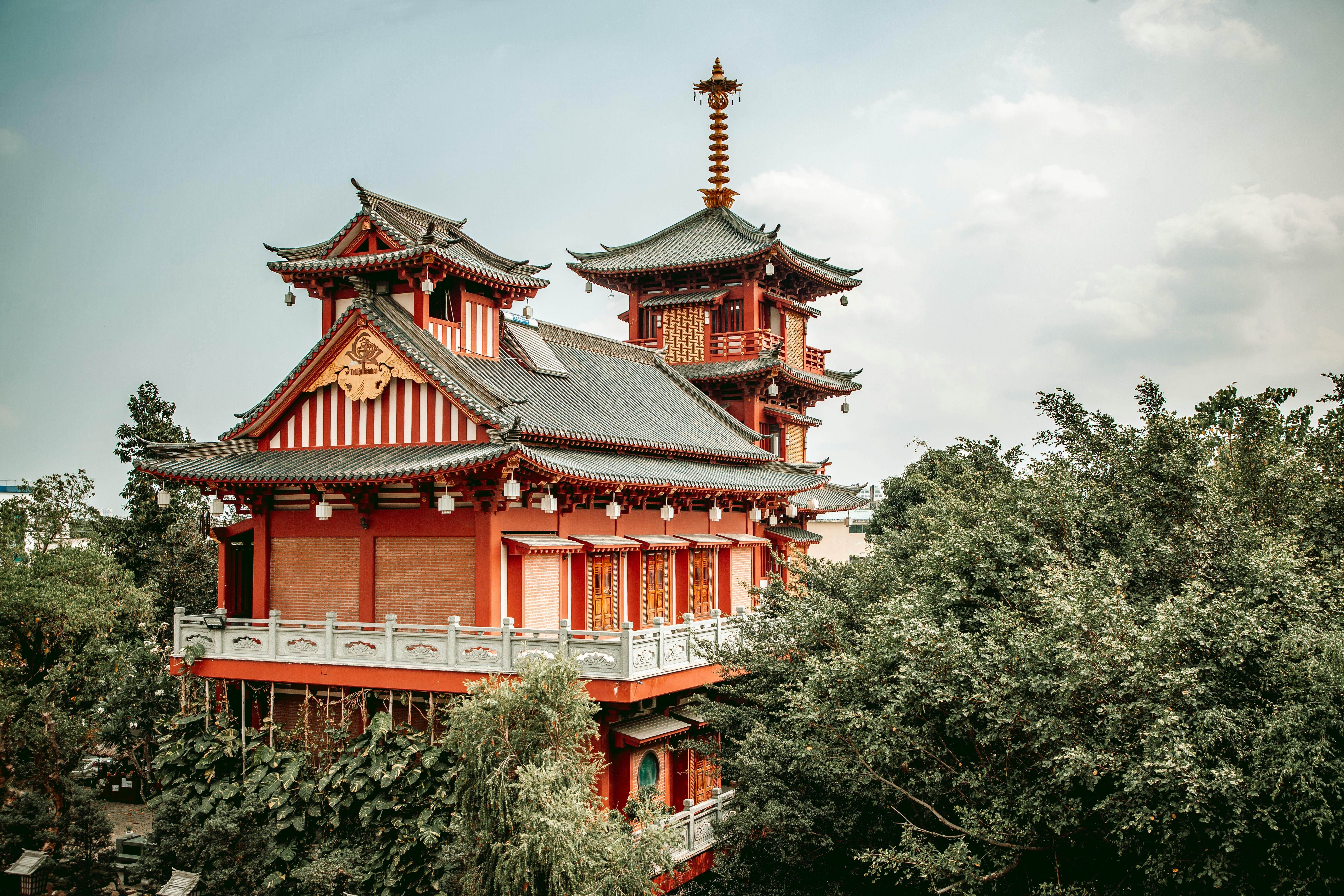 Traditional Chinese Temple Surrounded by Trees · Free Stock Photo