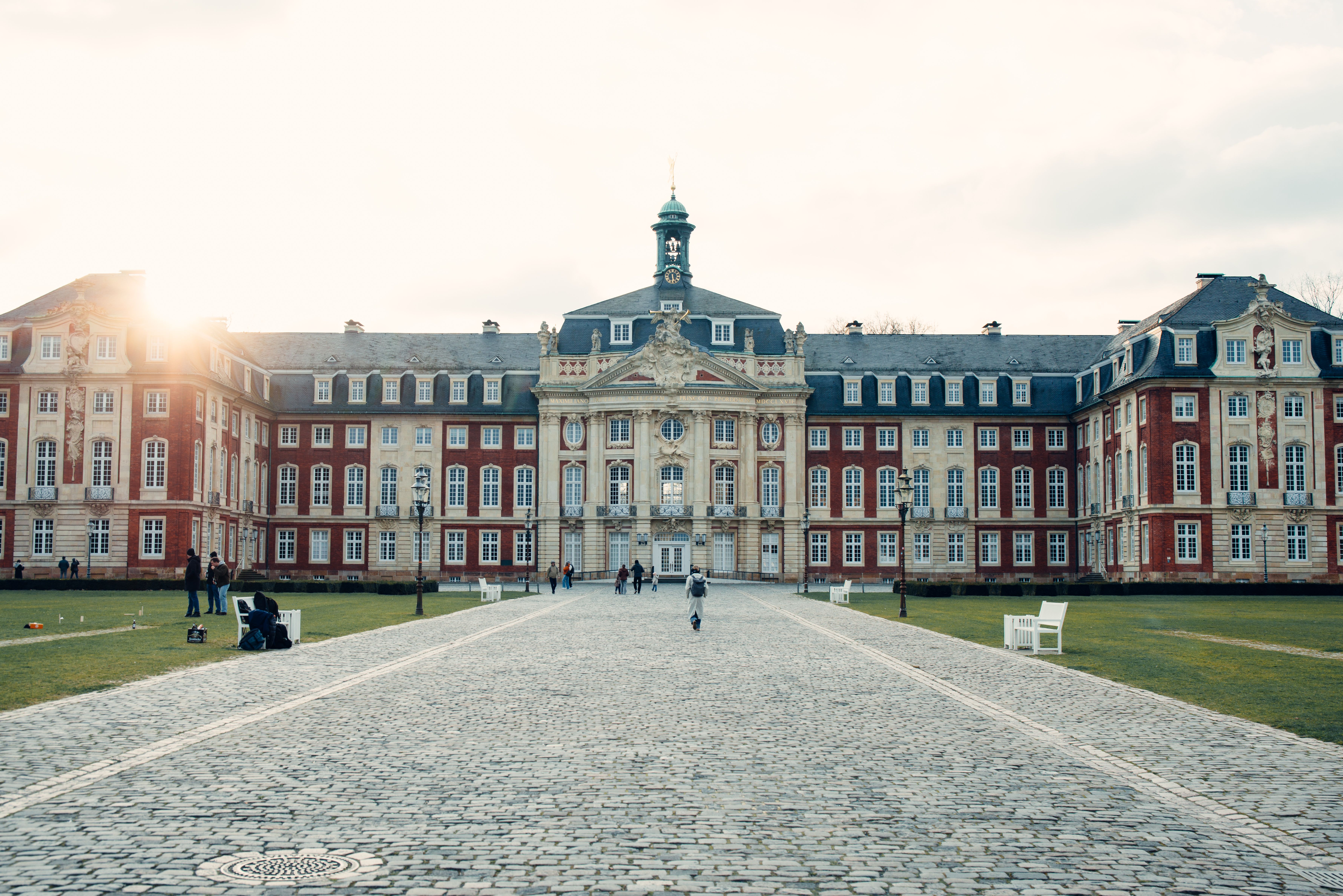 Majestic Baroque Castle Facade at Sunset · Free Stock Photo