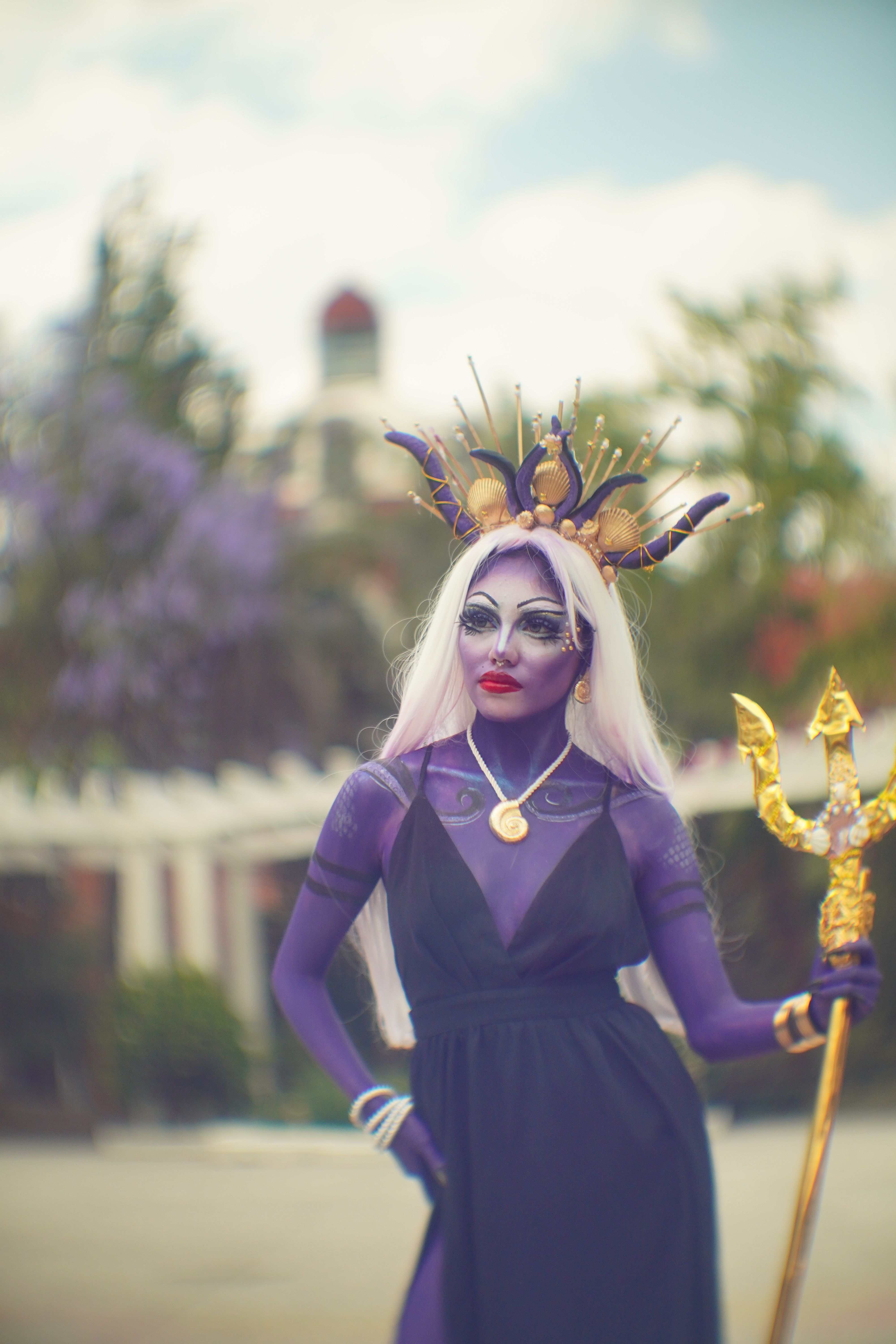Fantasy Cosplay with Trident Outdoors · Free Stock Photo