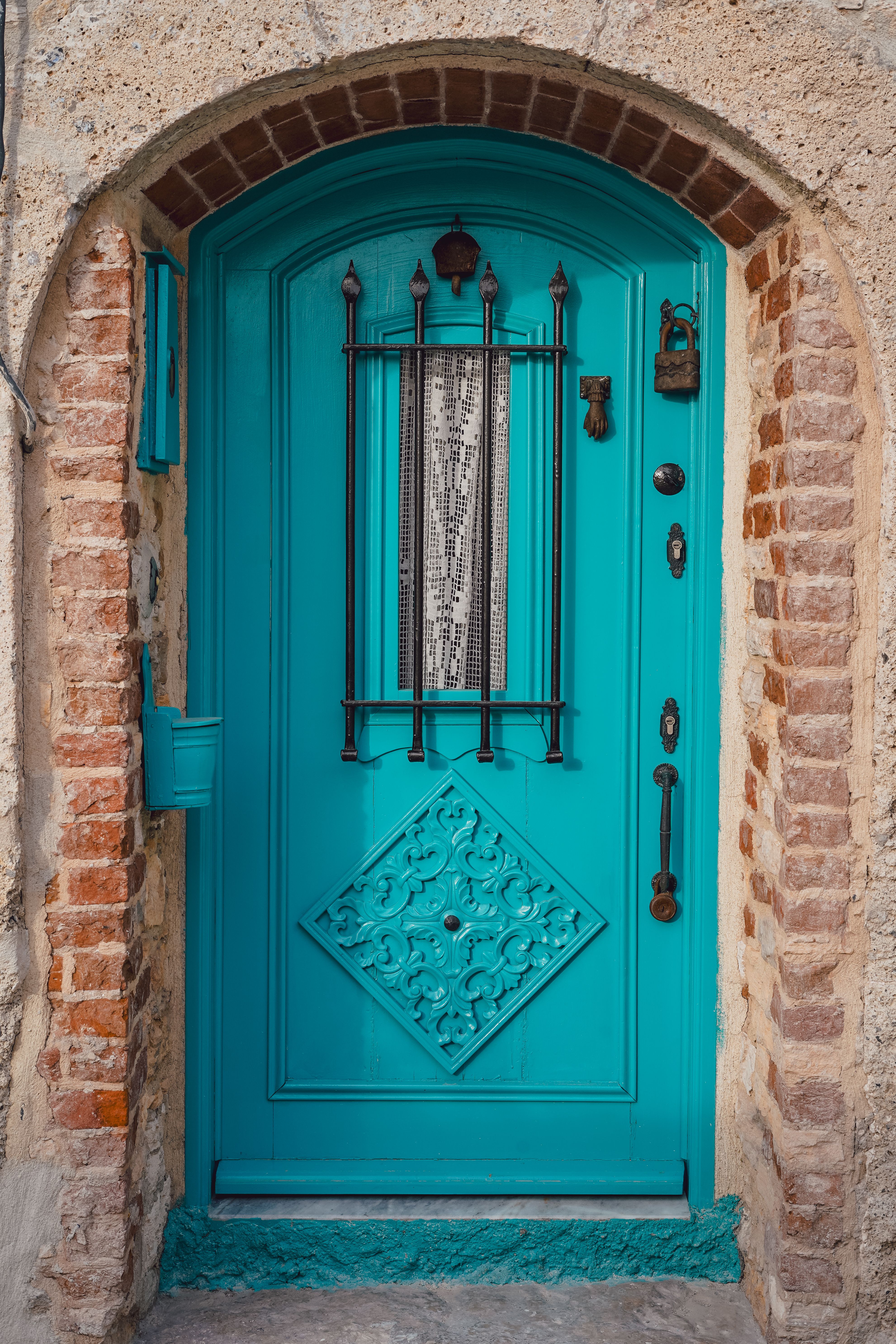 Charming Turquoise Decorative Doorway · Free Stock Photo