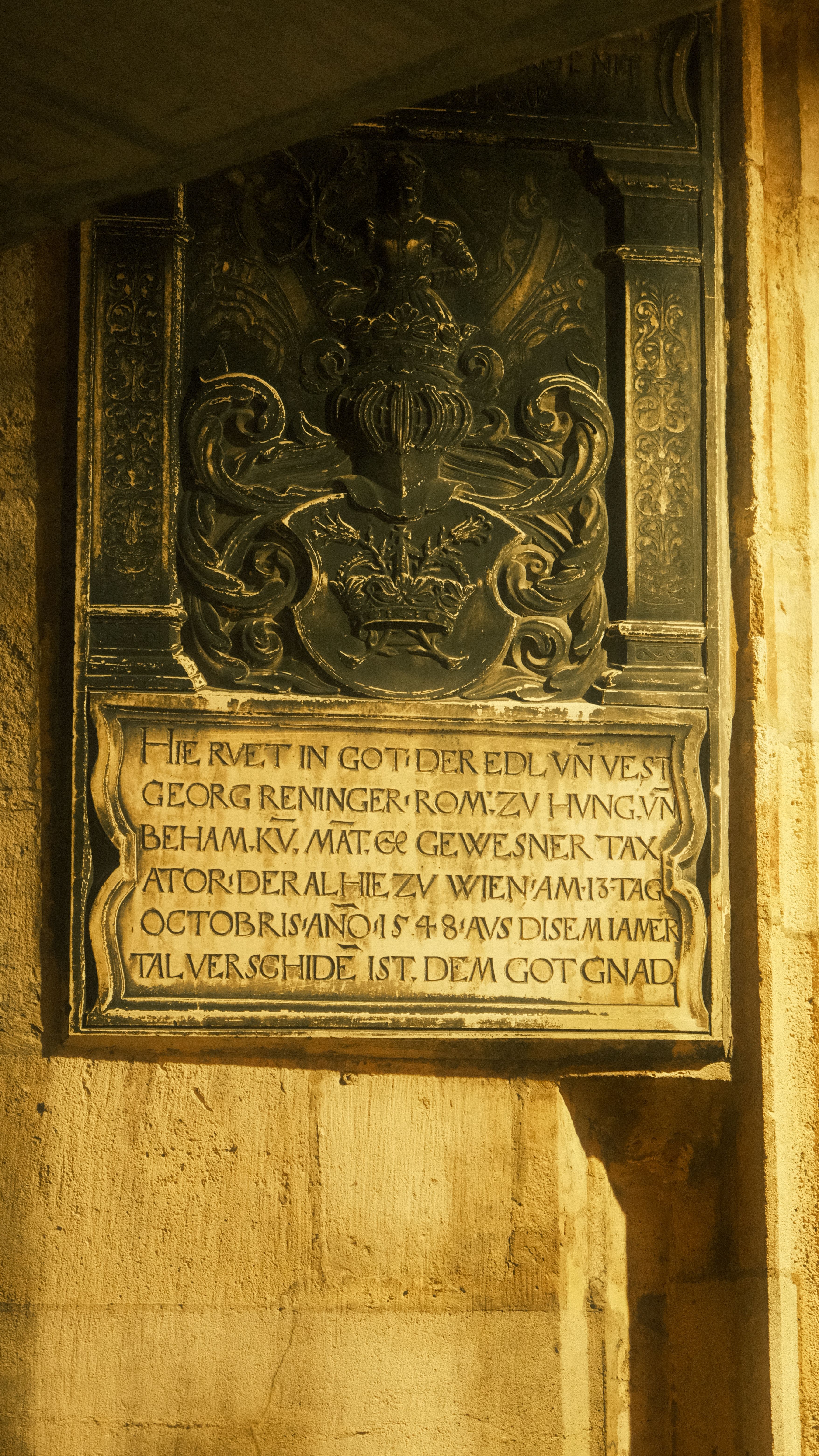 Historical Plaque with German Inscription in Cathedral · Free Stock Photo