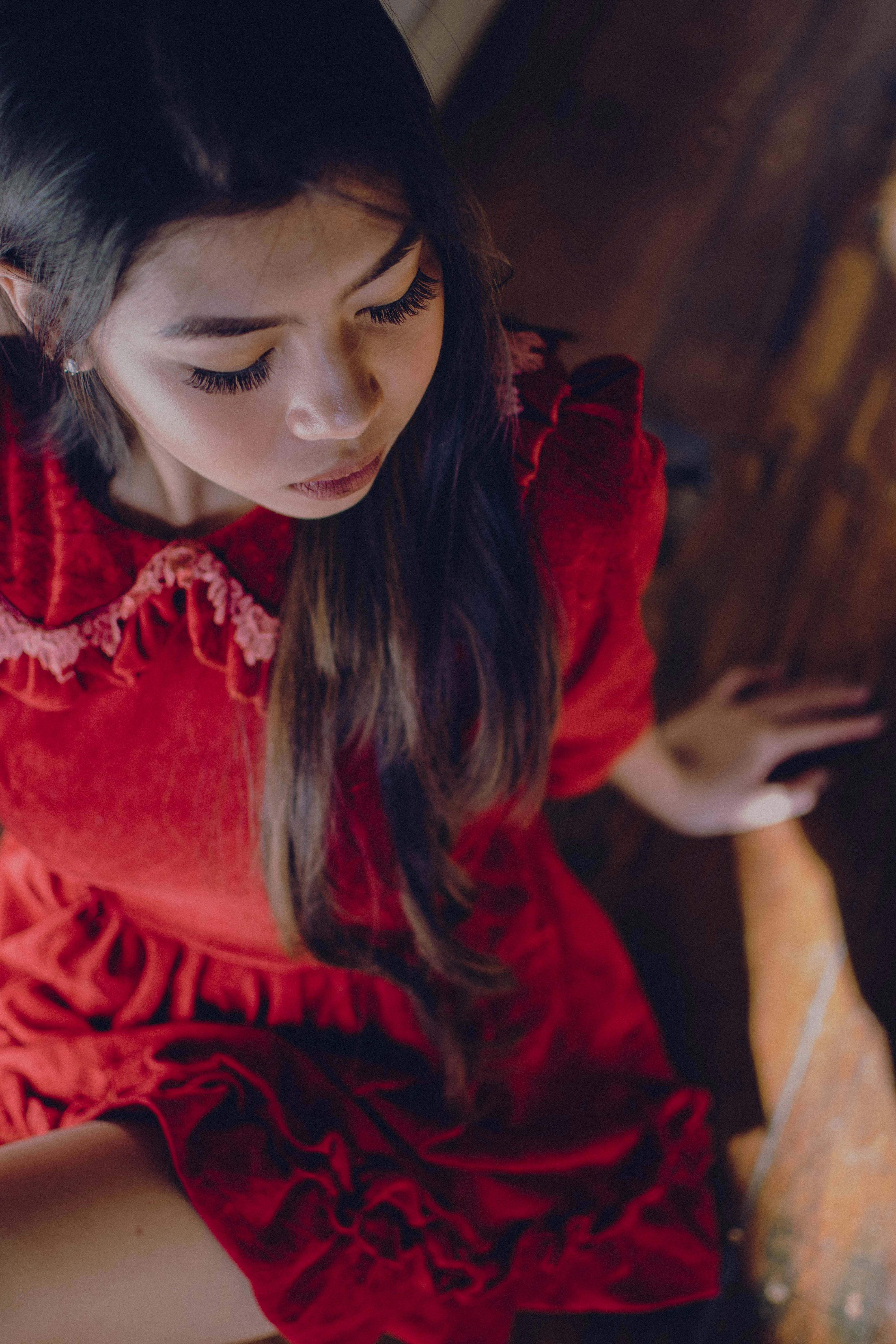 Photo Of Woman Wearing Red Dress · Free Stock Photo