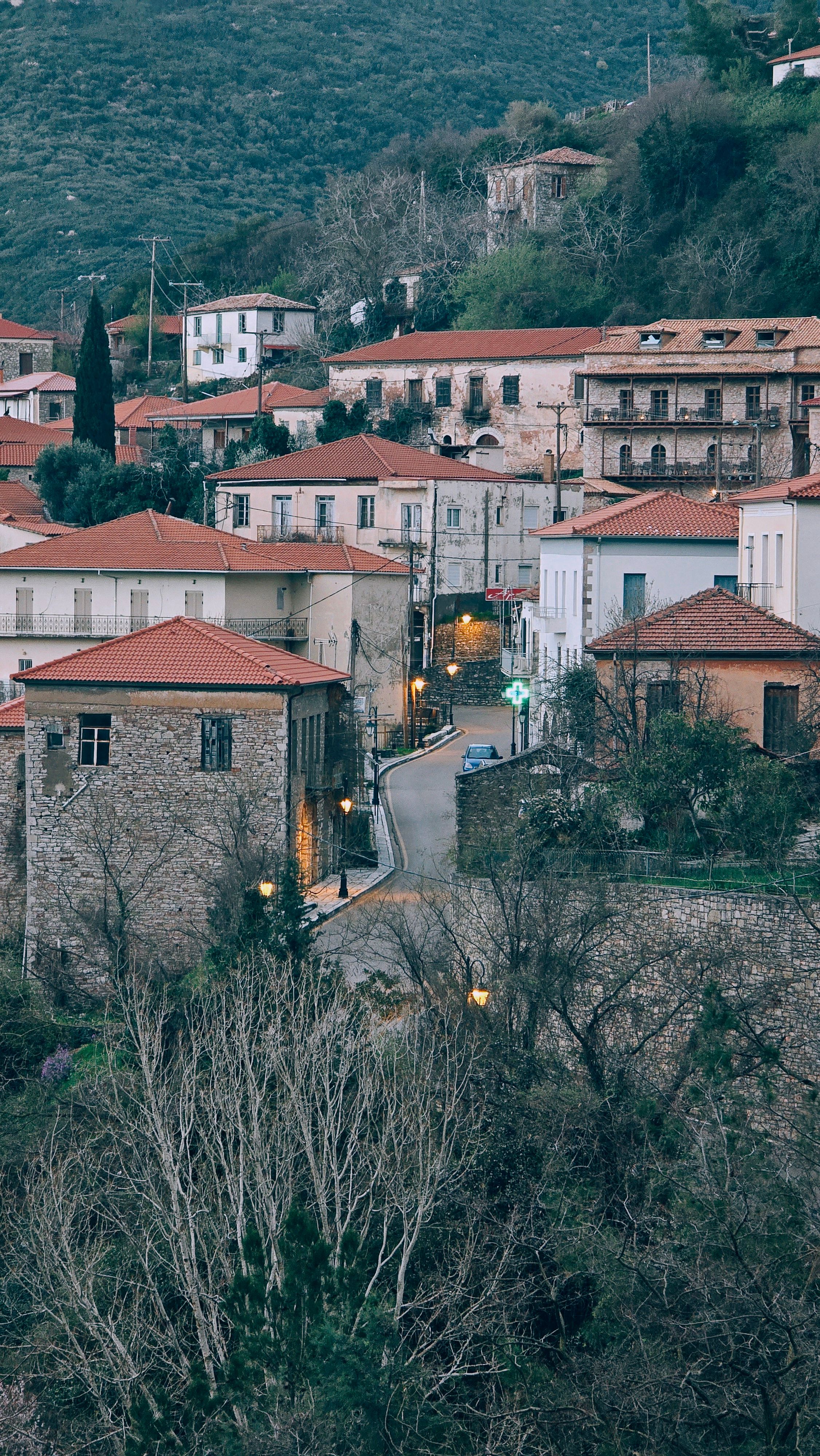 Charming Mediterranean Village with Stone Houses · Free Stock Photo