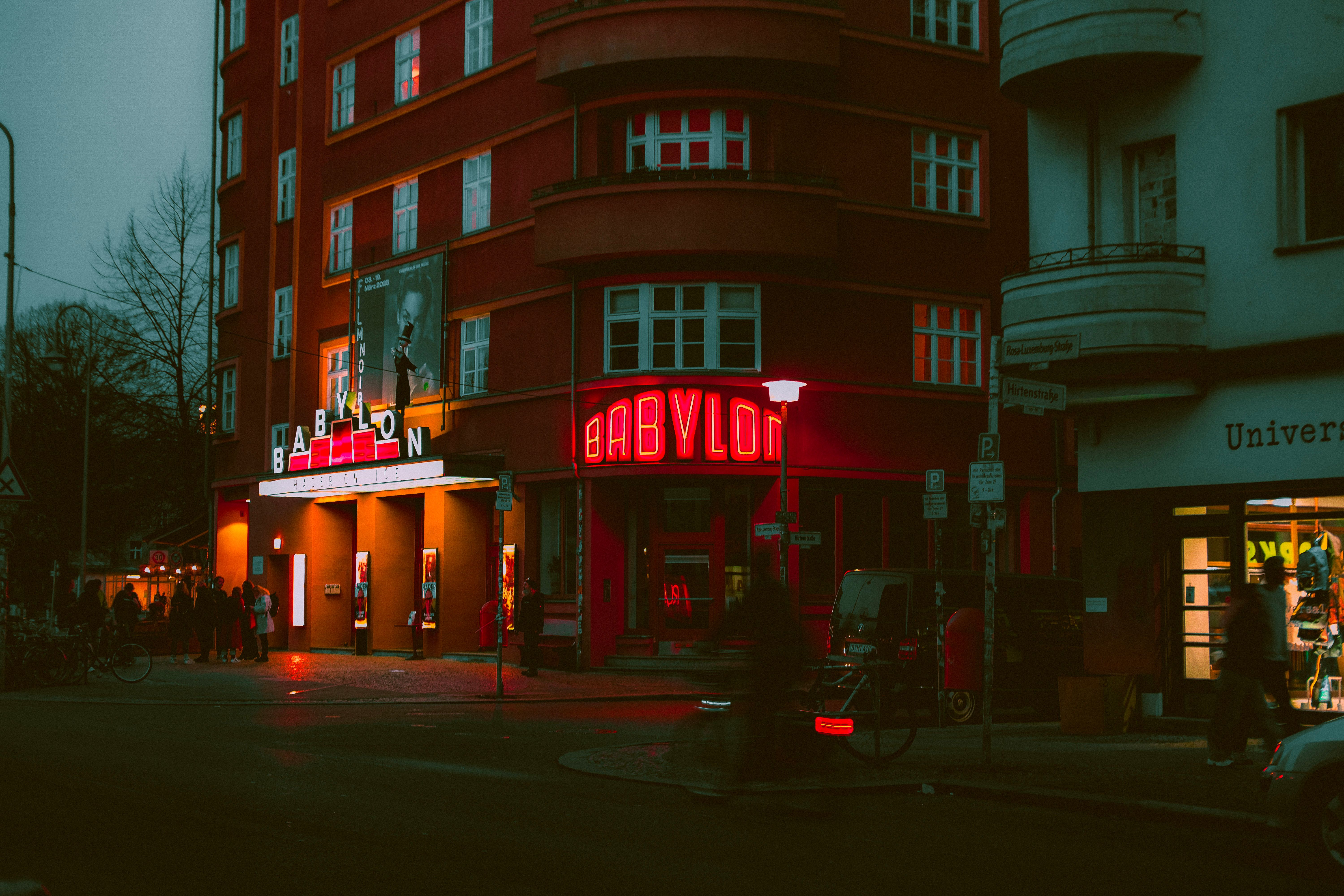 Night View of Babylon Theater in Berlin · Free Stock Photo