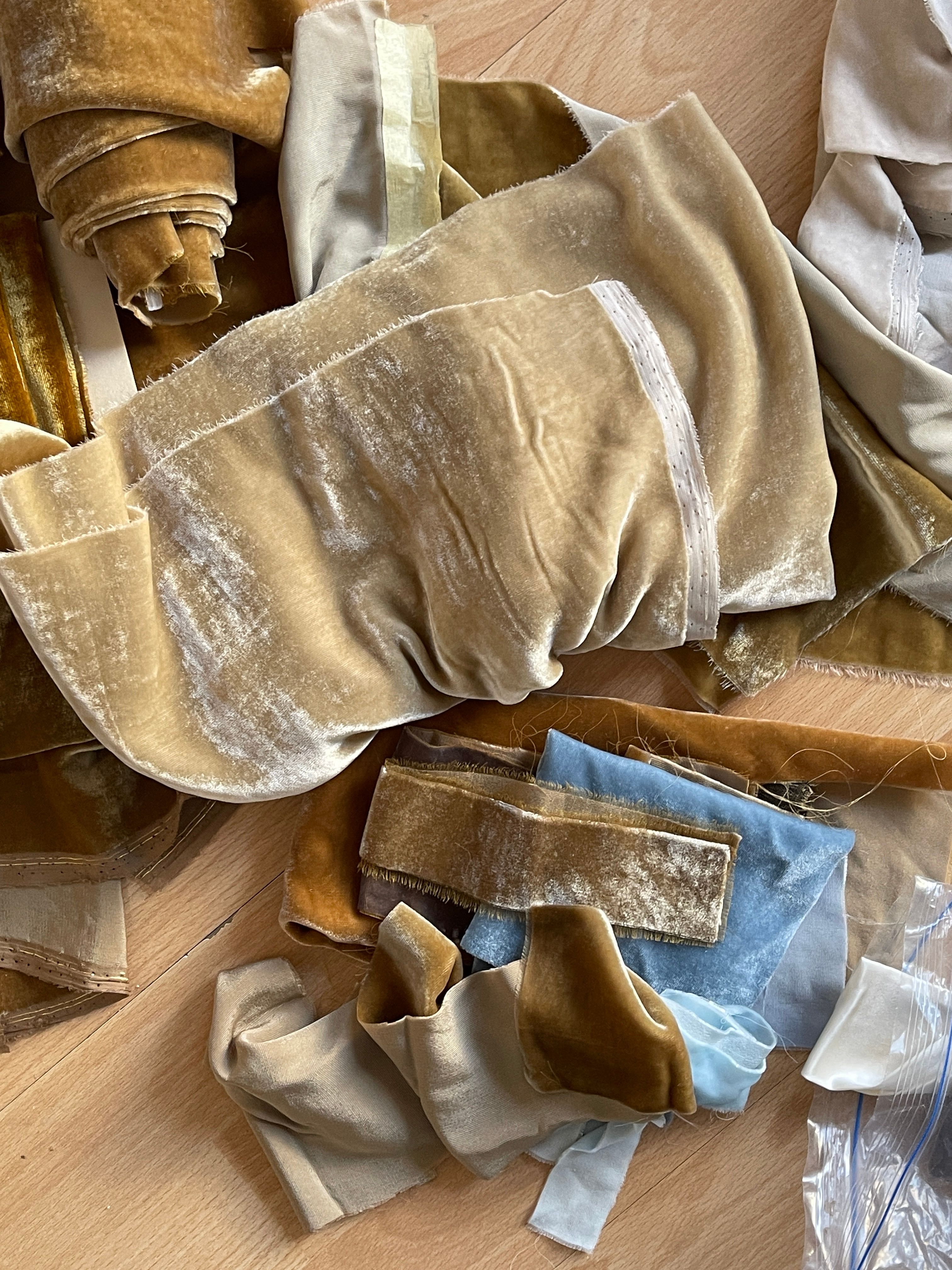 Velvet Fabric Scraps in Various Textures and Colors · Free Stock Photo