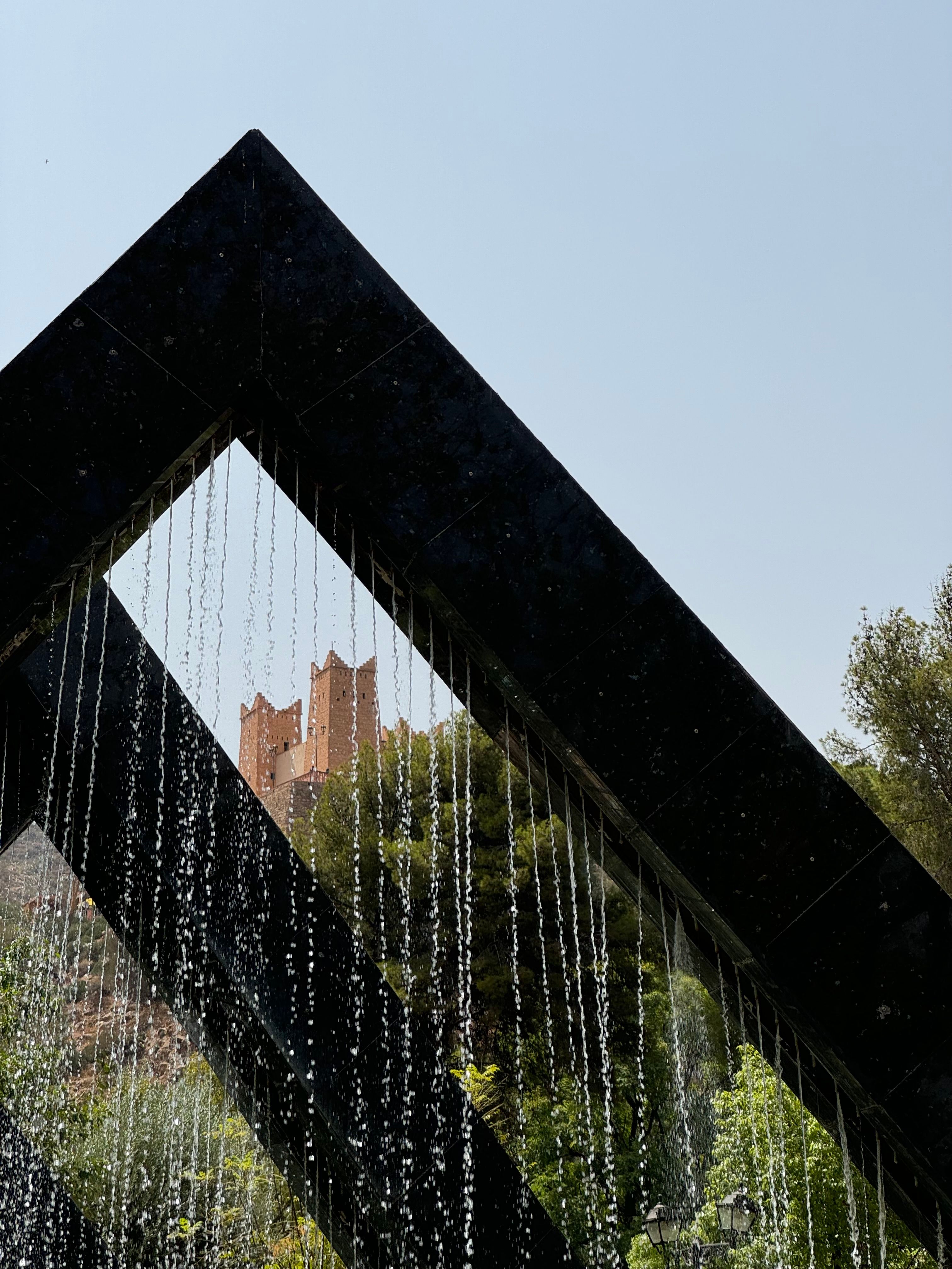 Modern Art Structure with Waterfall in Morocco · Free Stock Photo
