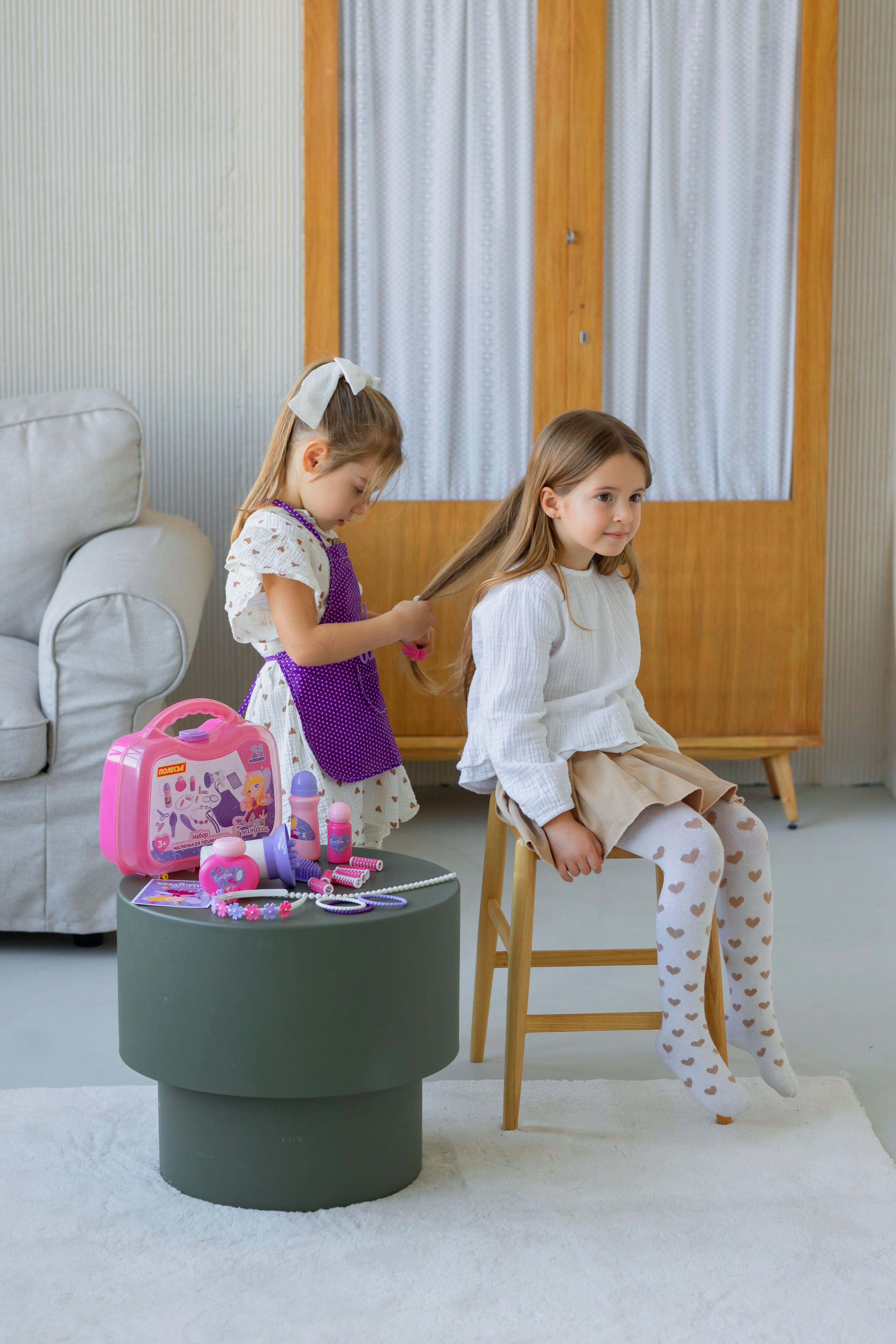 Children Play Beauty Salon with Toy Set · Free Stock Photo