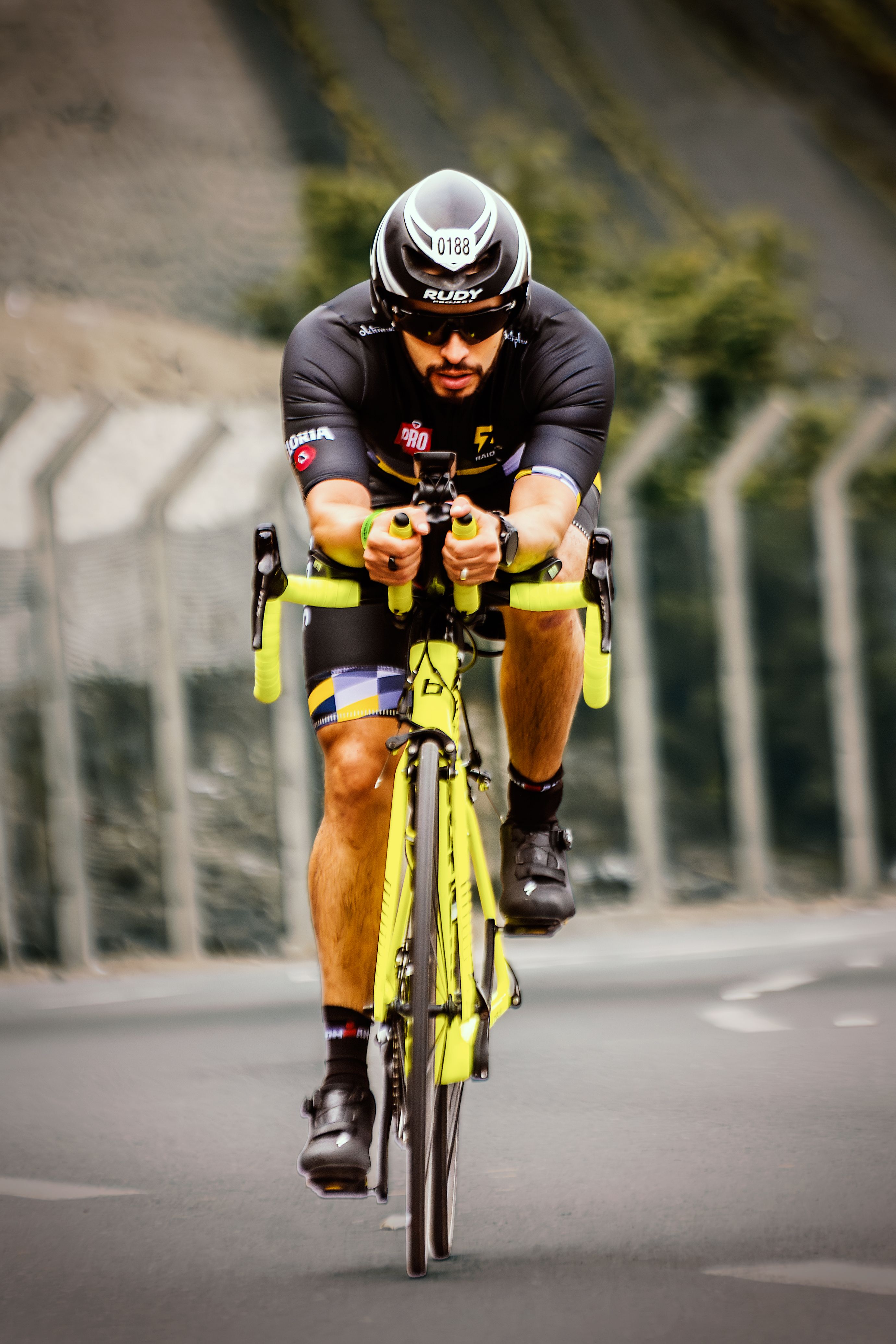 Cyclist Racing on Yellow Bicycle in Miraflores · Free Stock Photo