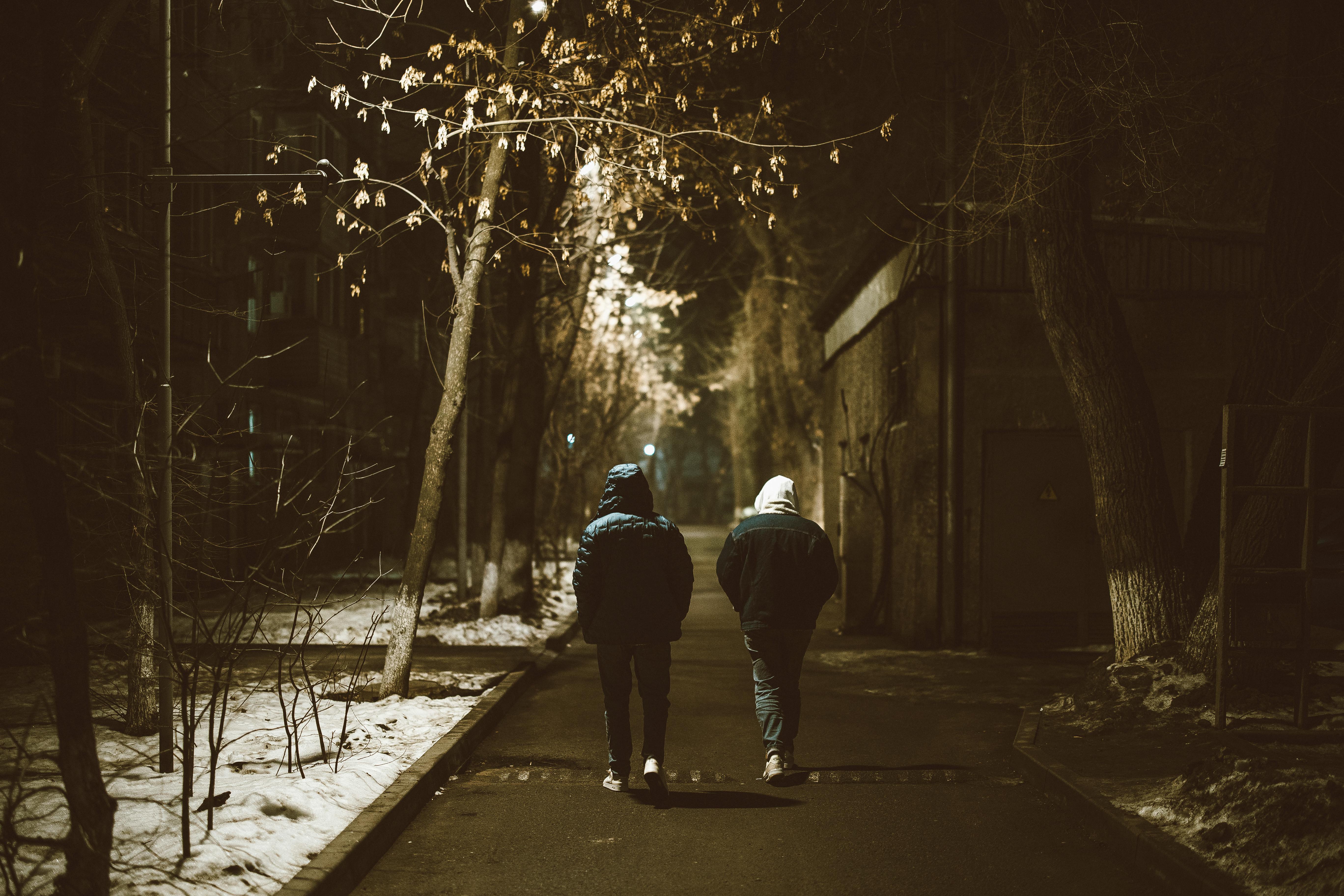 Night Walk in Snowy Almaty, Kazakhstan · Free Stock Photo