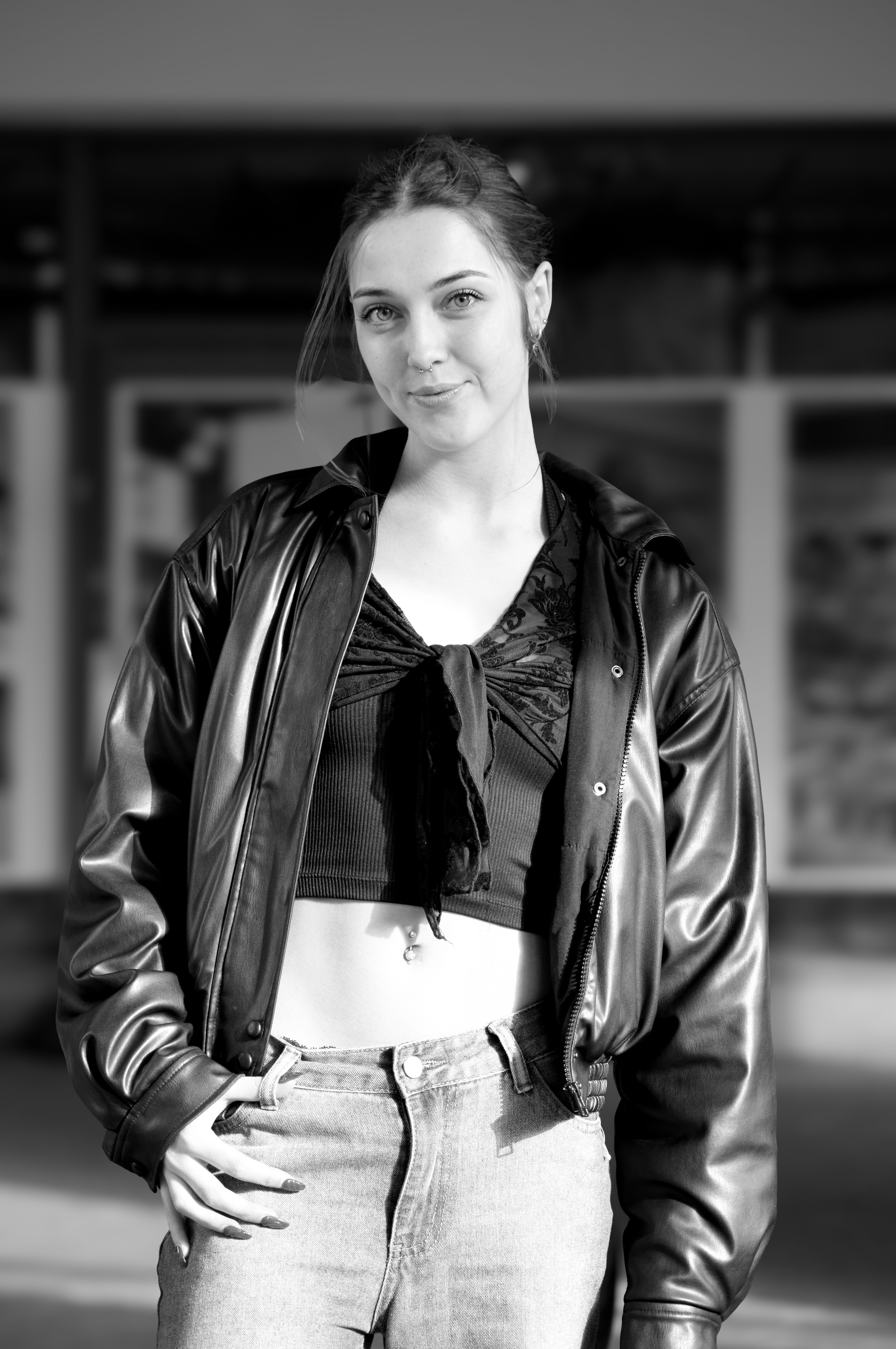 Stylish Woman in Black Leather Jacket Portrait · Free Stock Photo