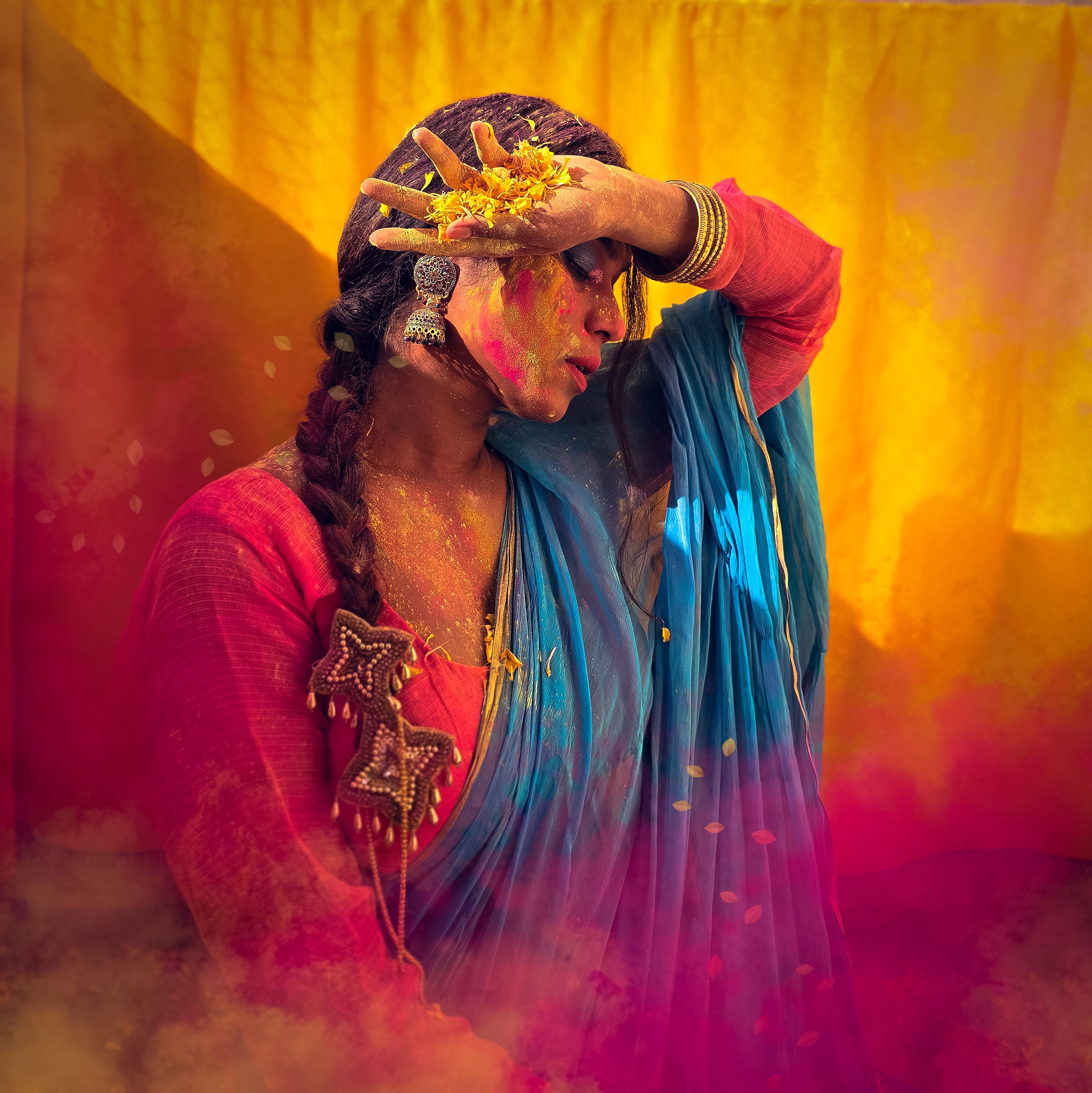 Colorful Holi Celebration Portrait in India · Free Stock Photo