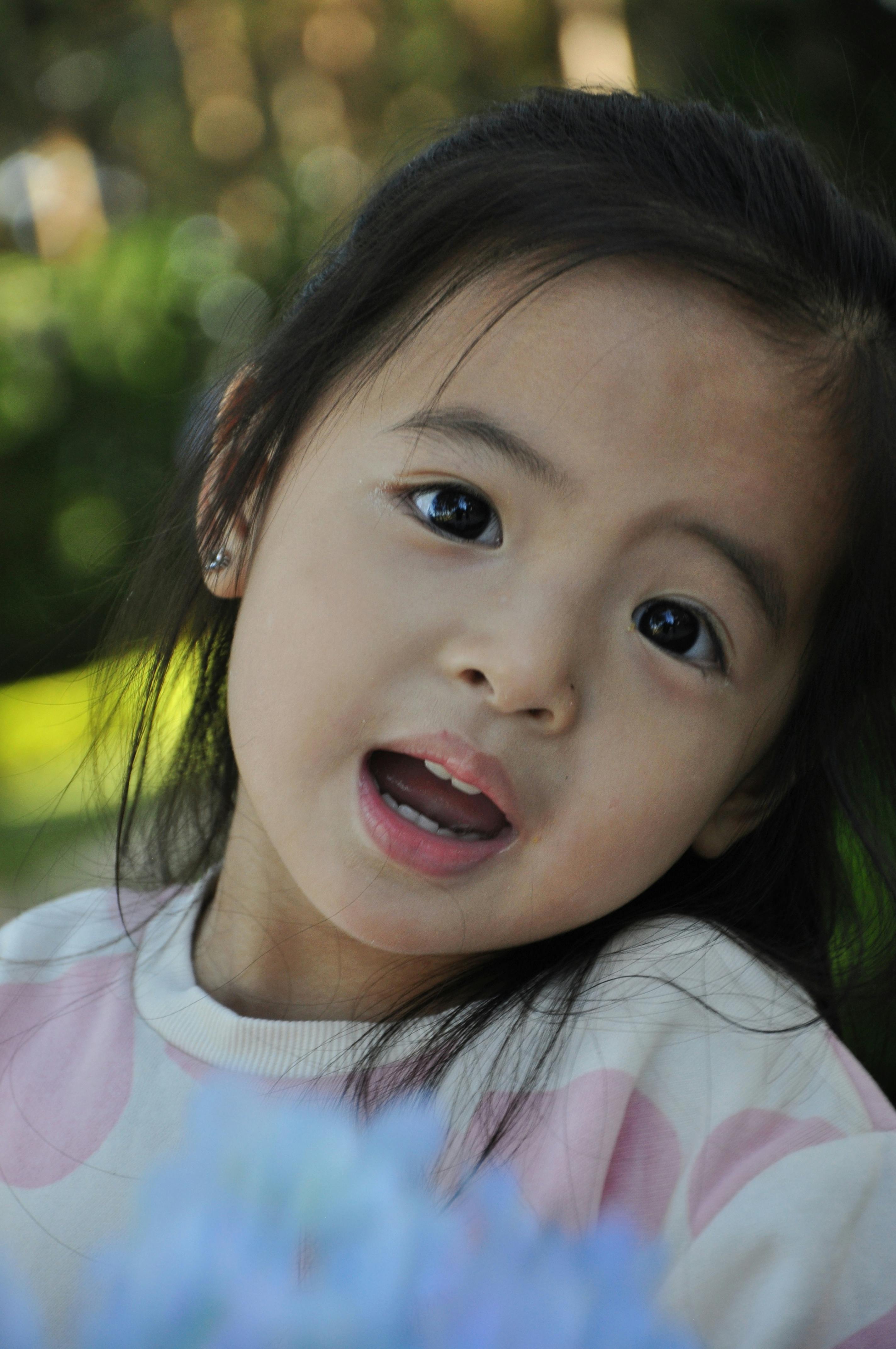 Adorable Portrait of an East Asian Baby Girl Outdoors · Free Stock Photo