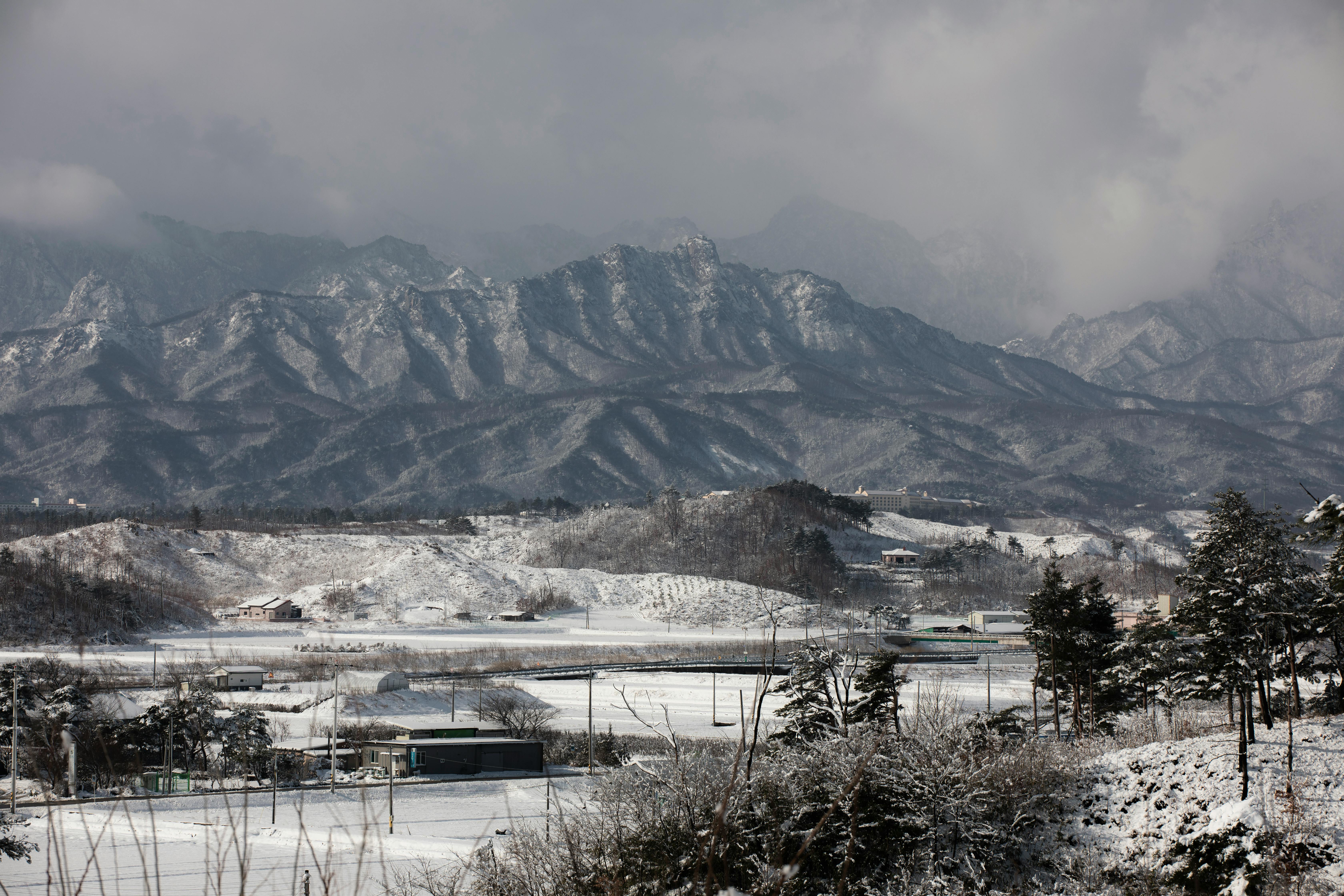 Snow-Covered Mountain Landscape in Winter · Free Stock Photo