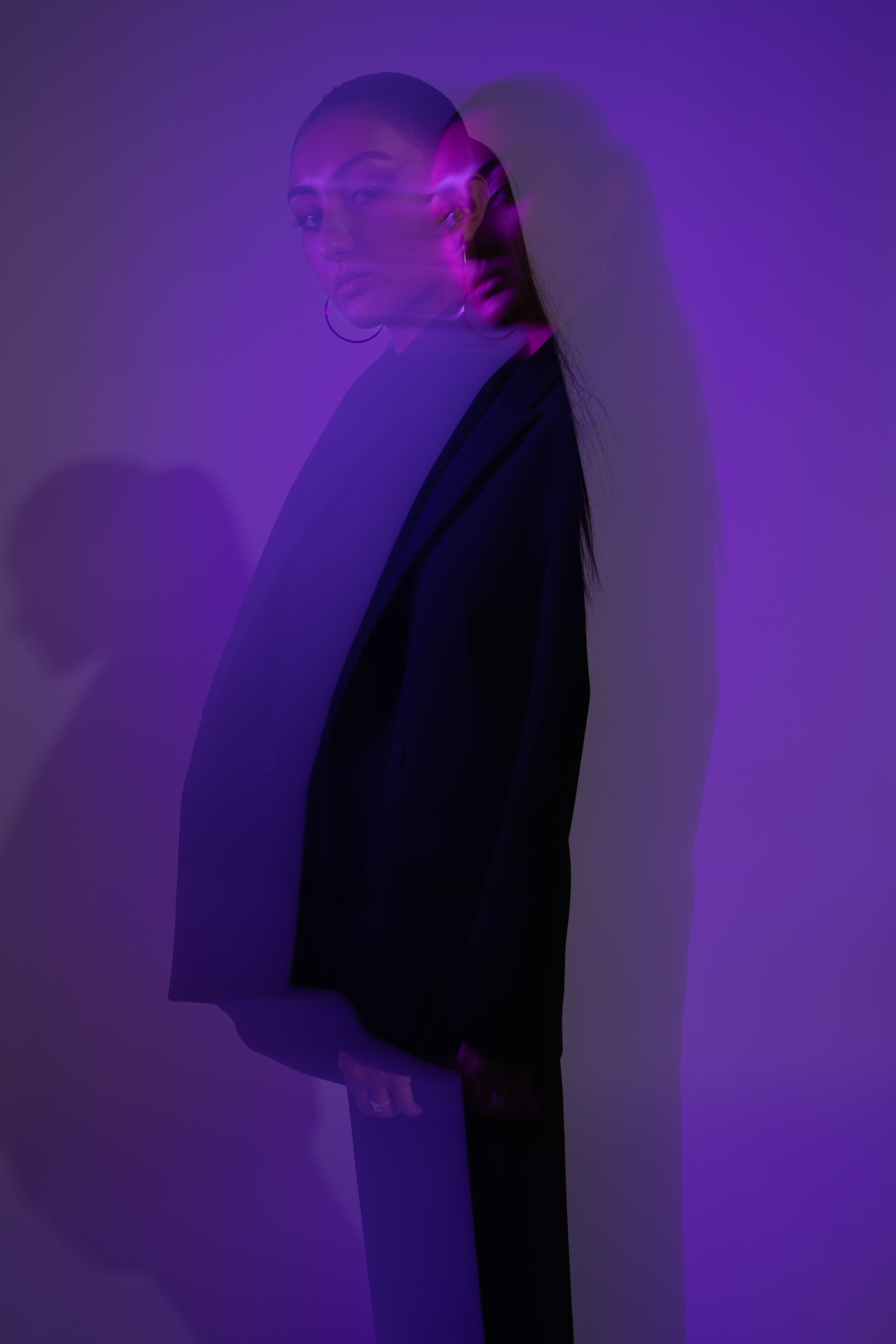 Purple Dreamlike Double Exposure Portrait · Free Stock Photo