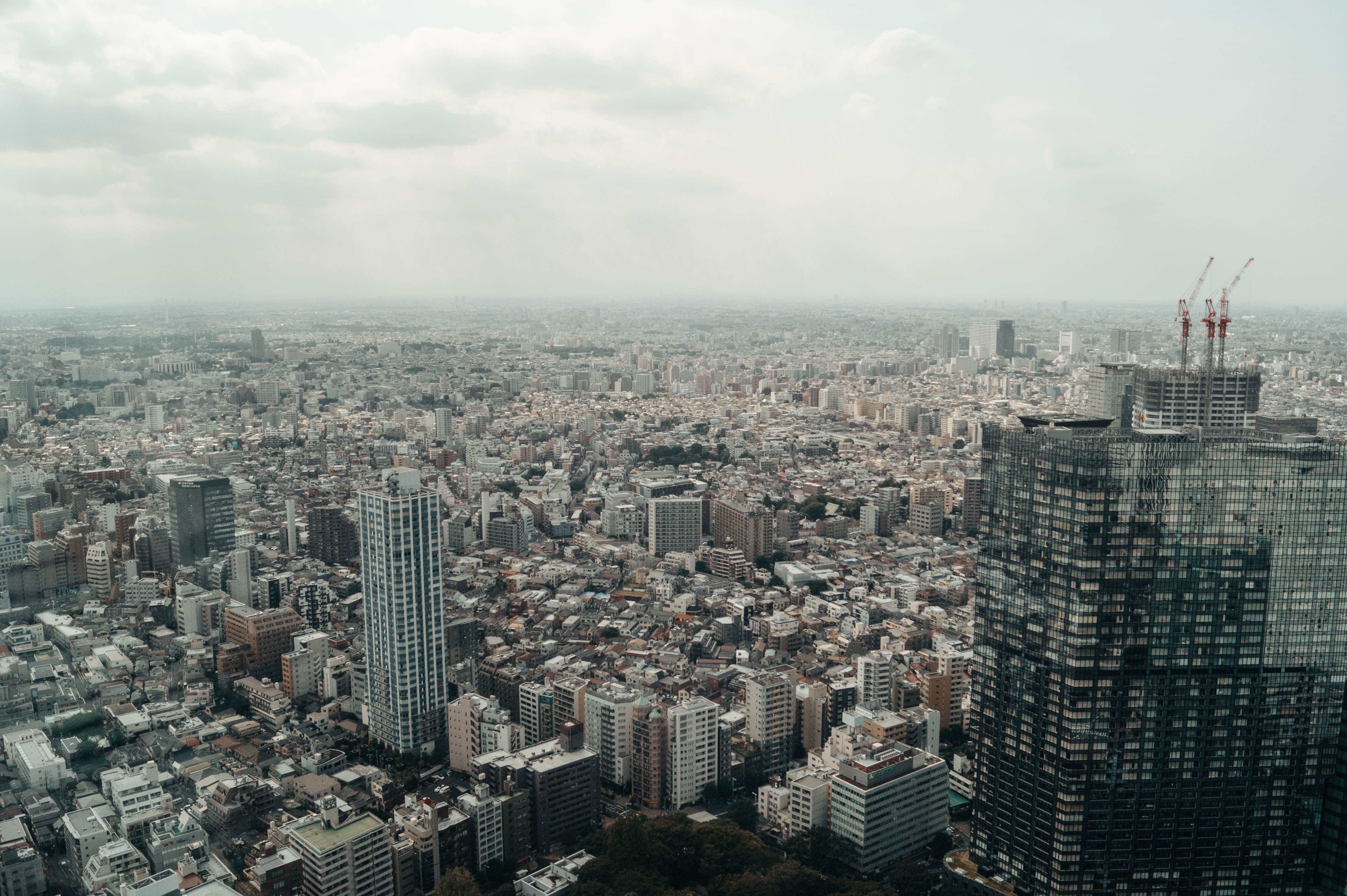 Aerial view of Tokyo city skyline · Free Stock Photo