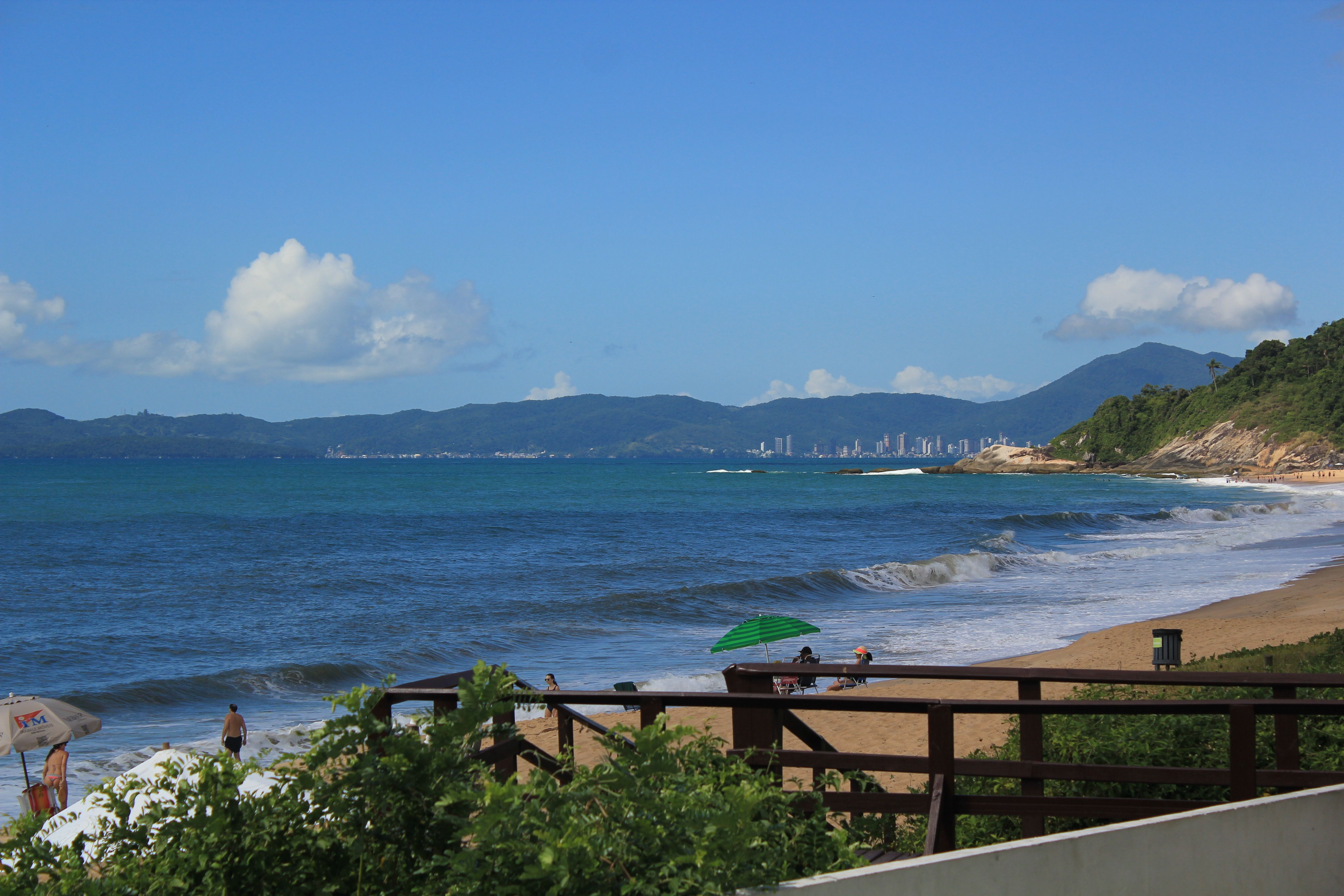 Scenic Brazilian Beach with Ocean and Skyline · Free Stock Photo