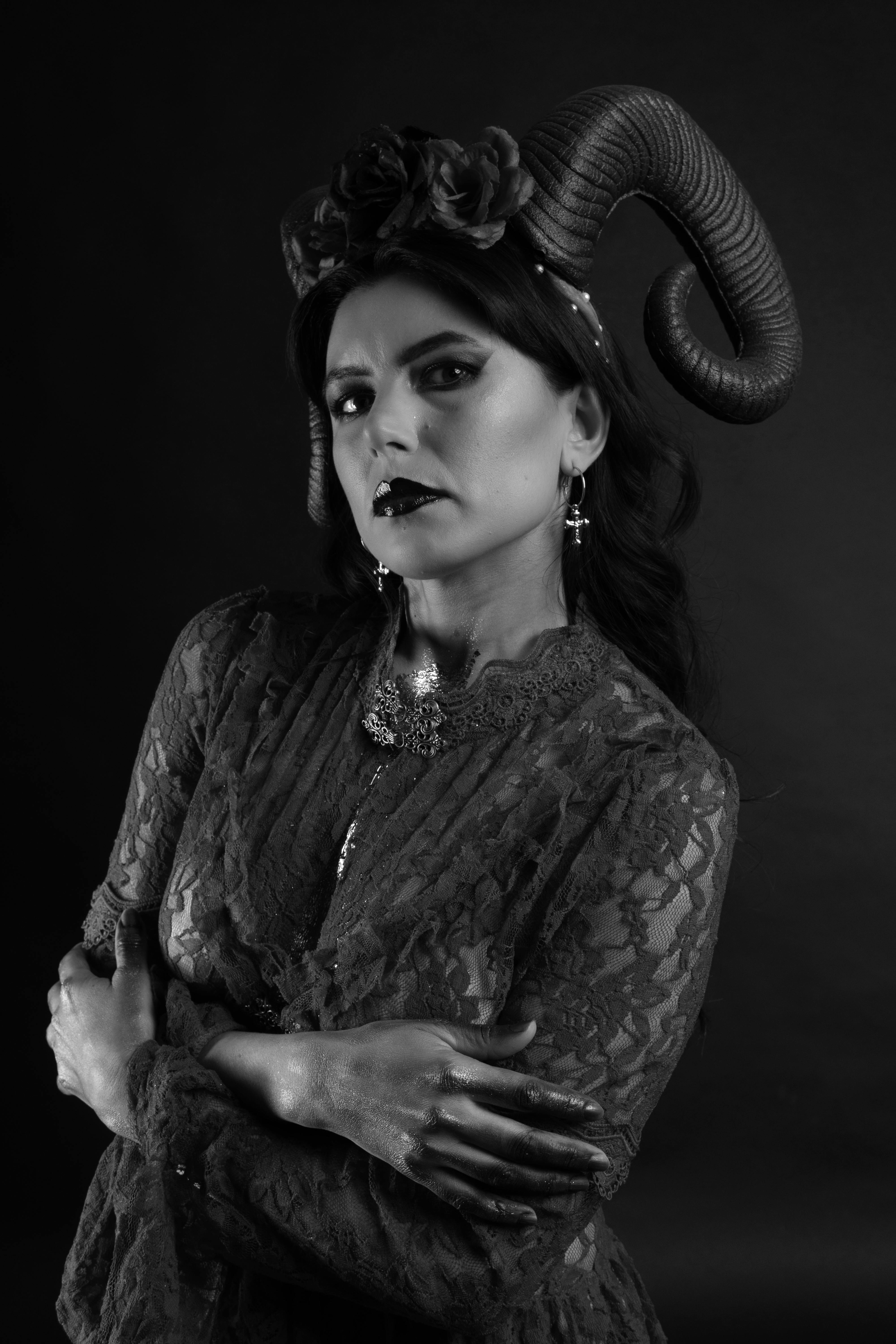 Gothic Fashion Portrait with Dramatic Lighting · Free Stock Photo