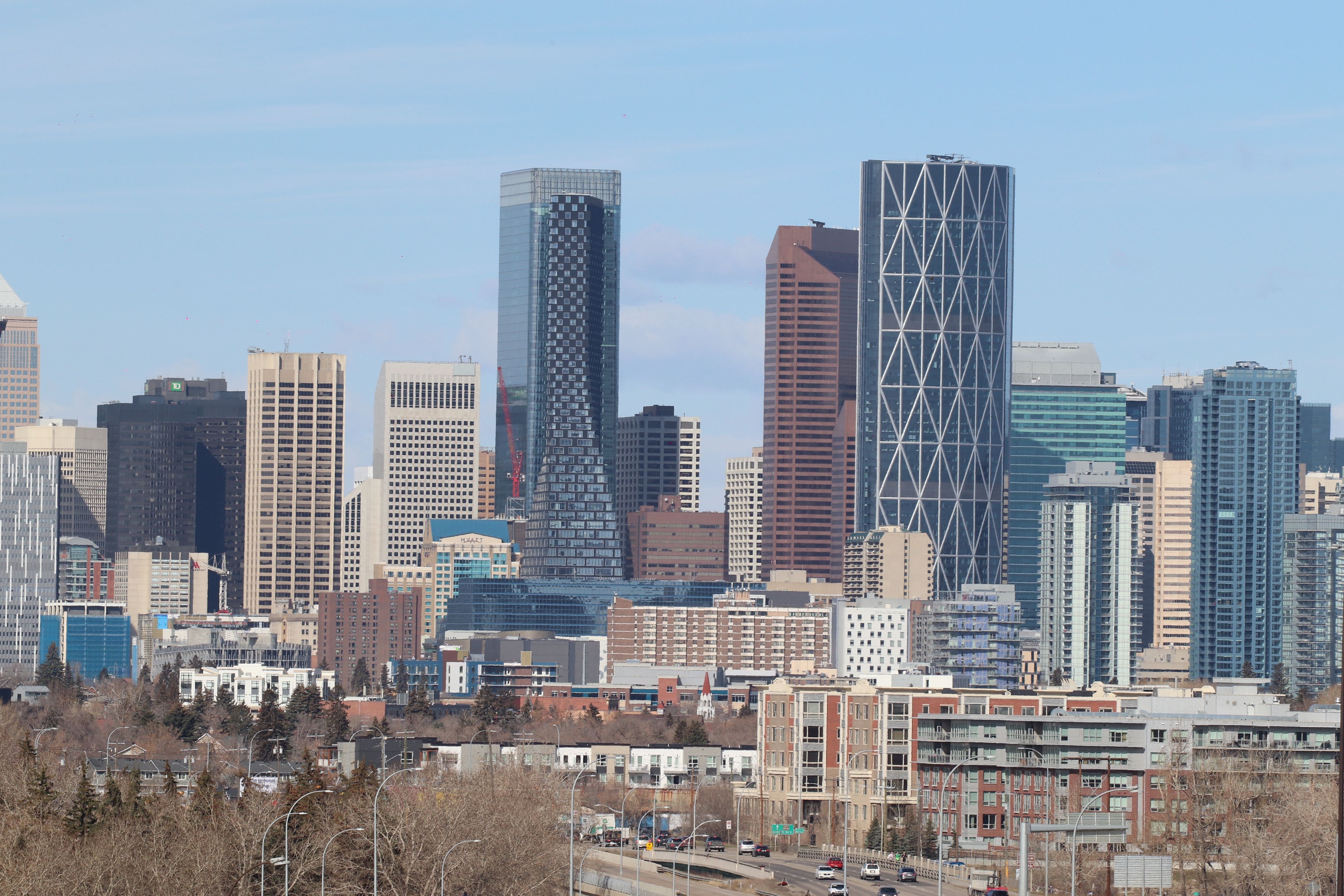 Calgary Skyline with Iconic Calgary Tower · Free Stock Photo