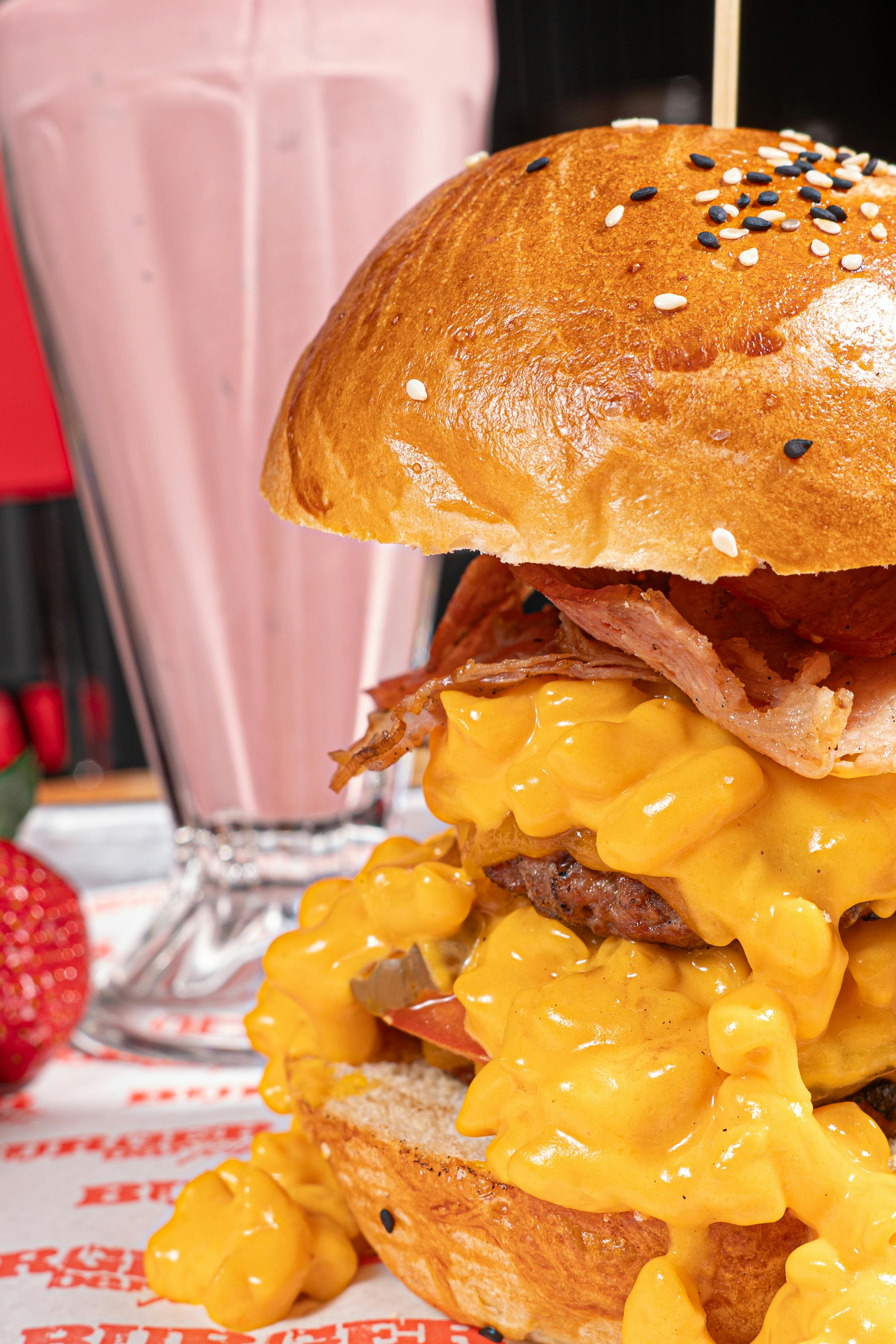 Delicious Cheeseburger and Milkshake Combo · Free Stock Photo