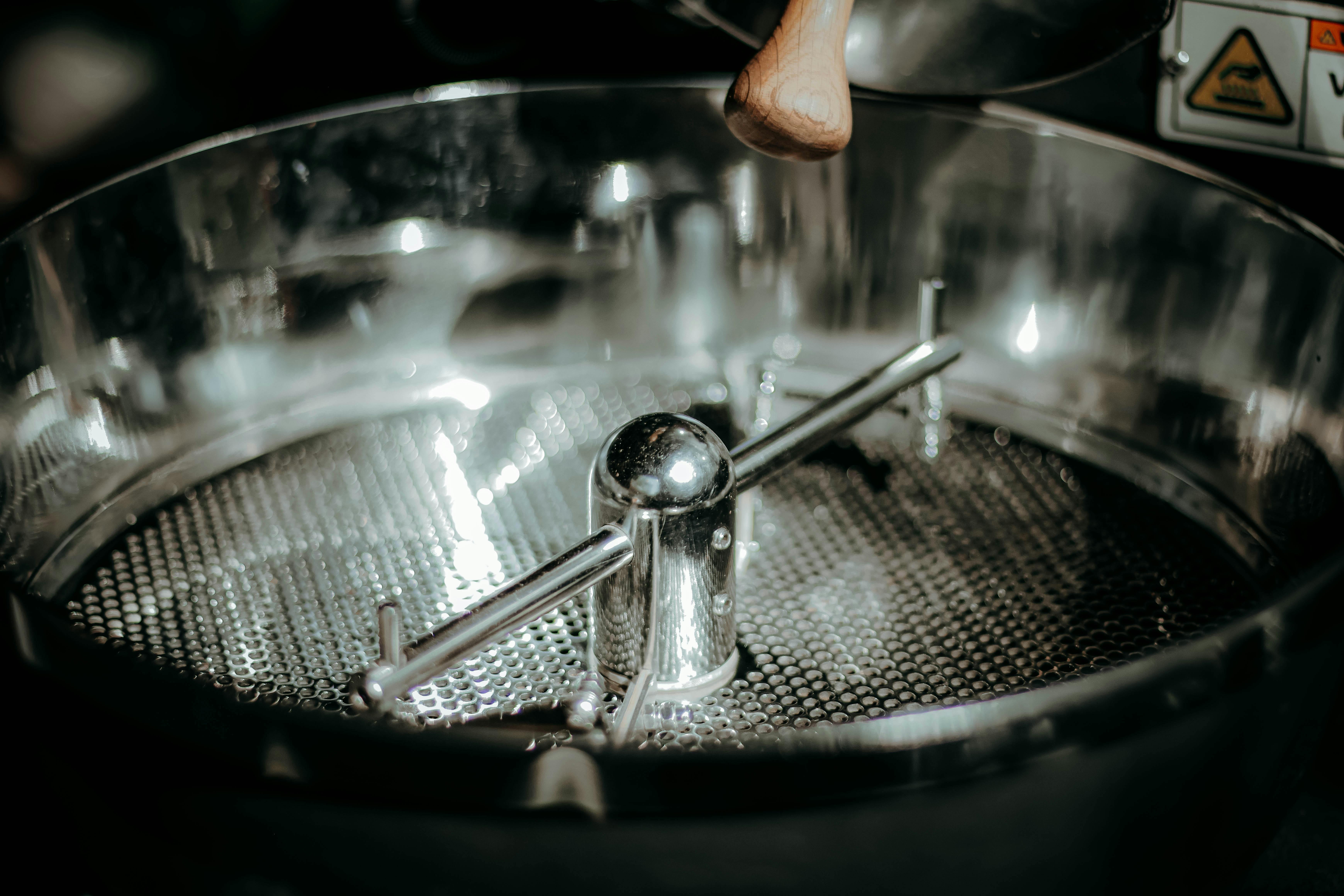 Close-up of Industrial Coffee Roaster Machine · Free Stock Photo