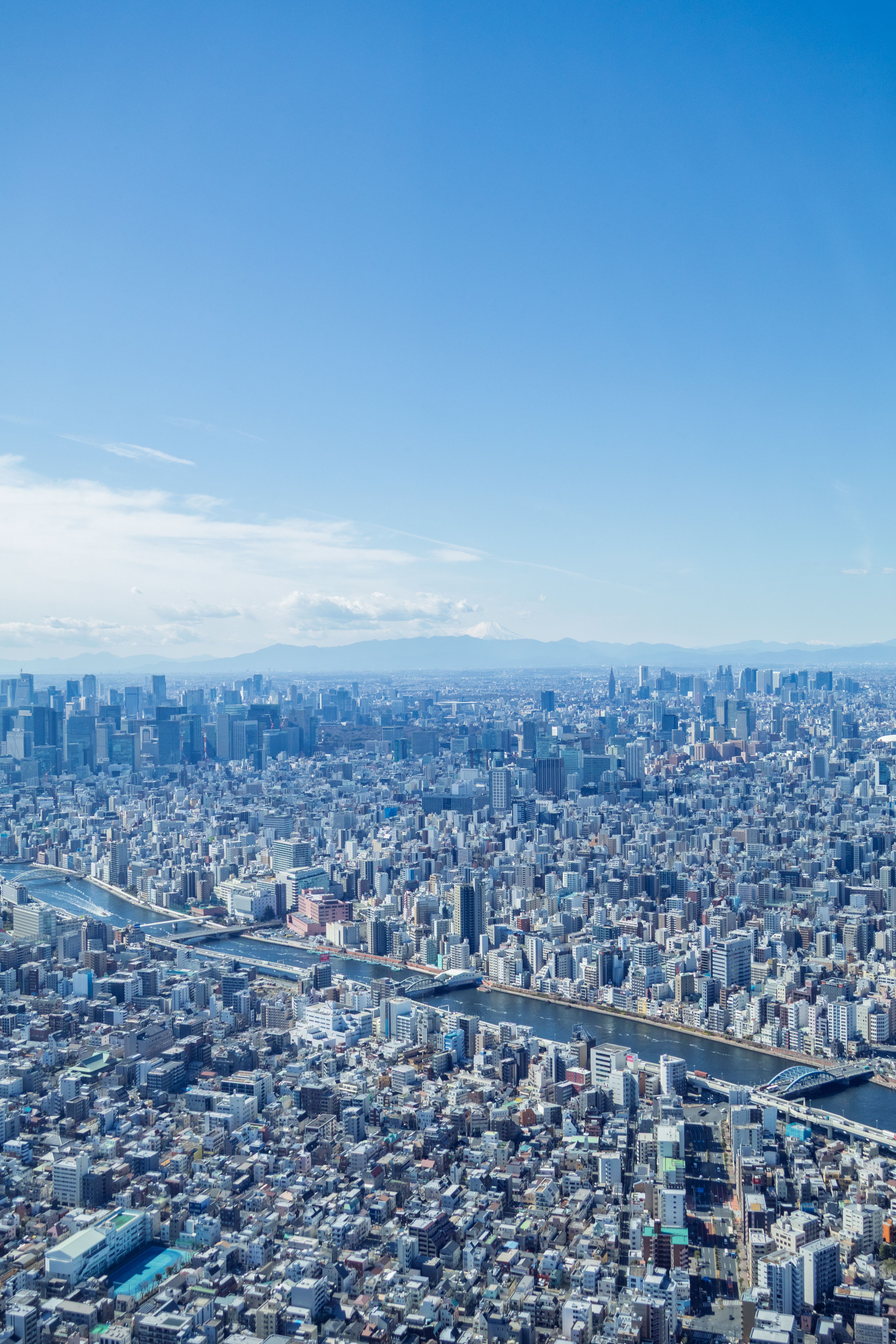 Aerial View of Sumida City, Tokyo on a Clear Day · Free Stock Photo