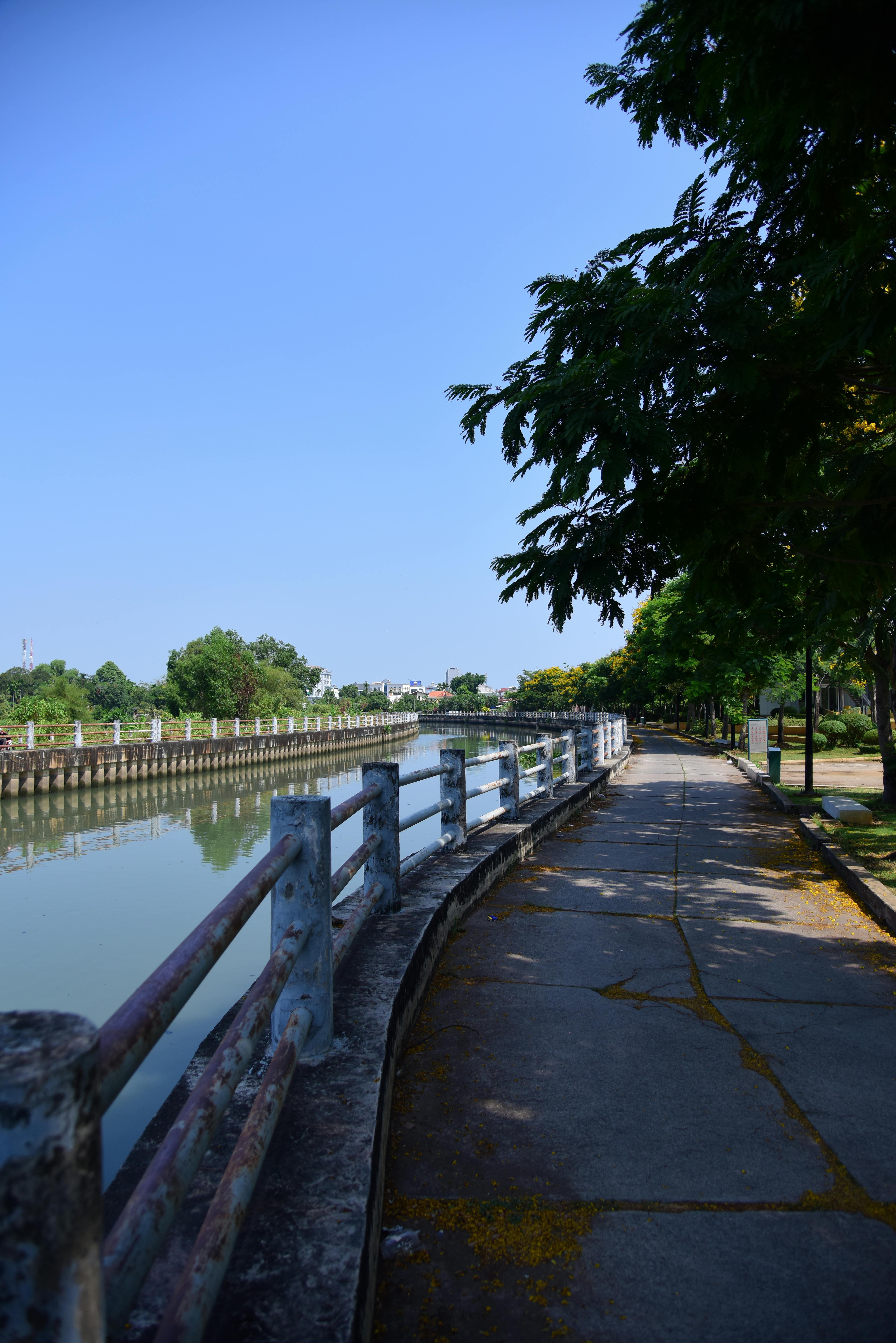 Serene Riverside Pathway on a Sunny Day · Free Stock Photo