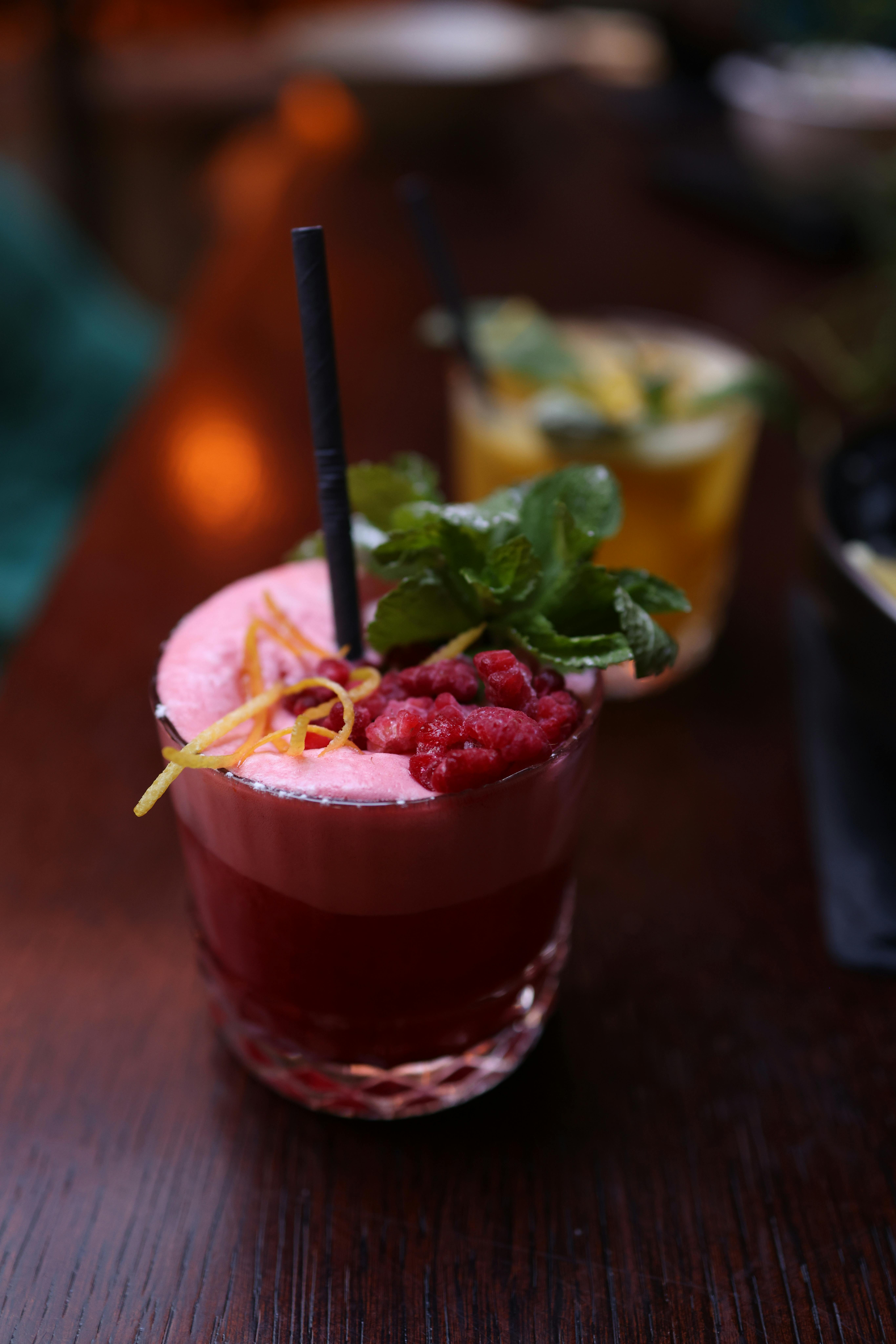 Refreshing Raspberry Cocktail with Mint Garnish · Free Stock Photo