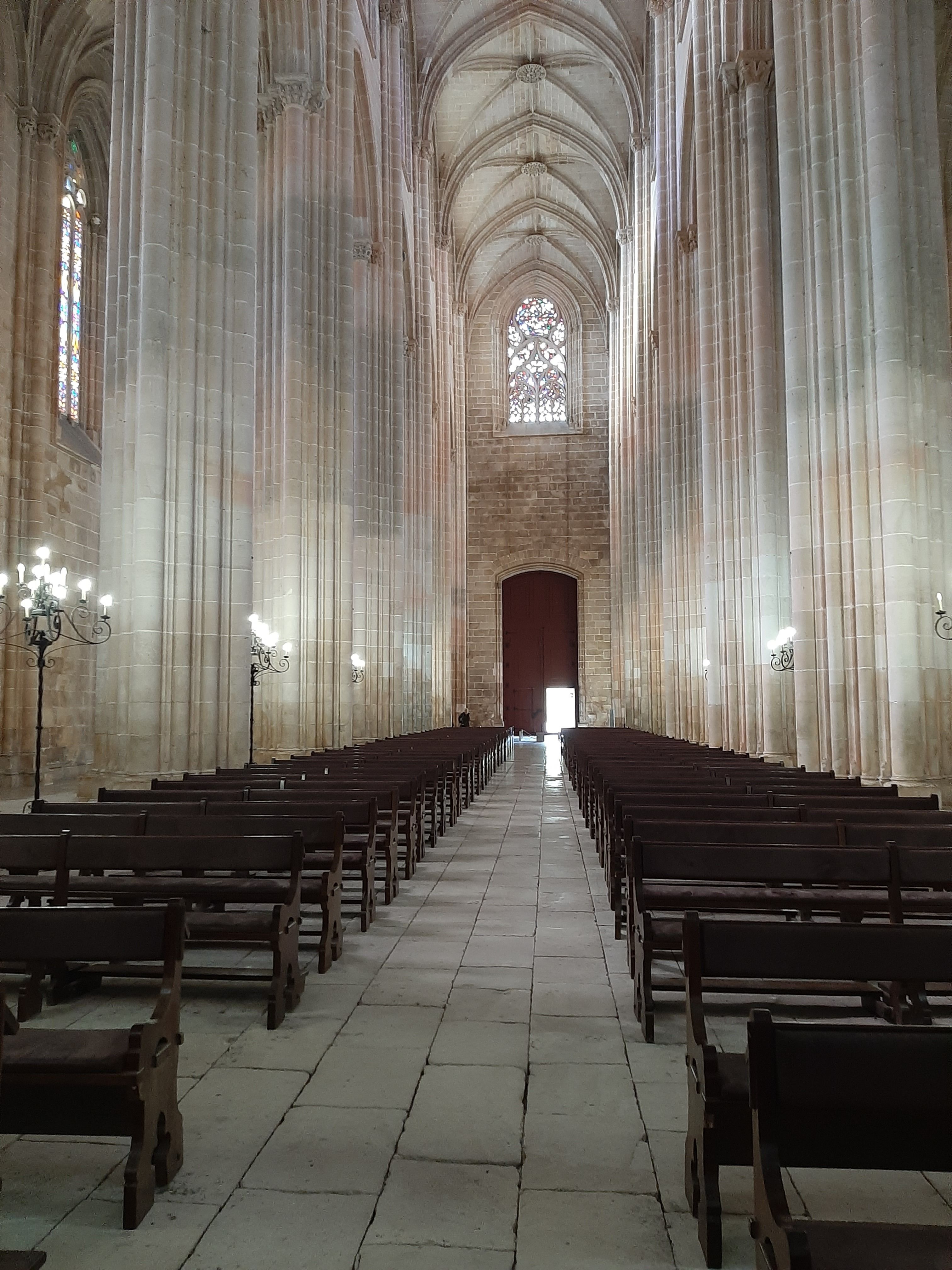 Gothic Cathedral Interior with Row of Benches · Free Stock Photo