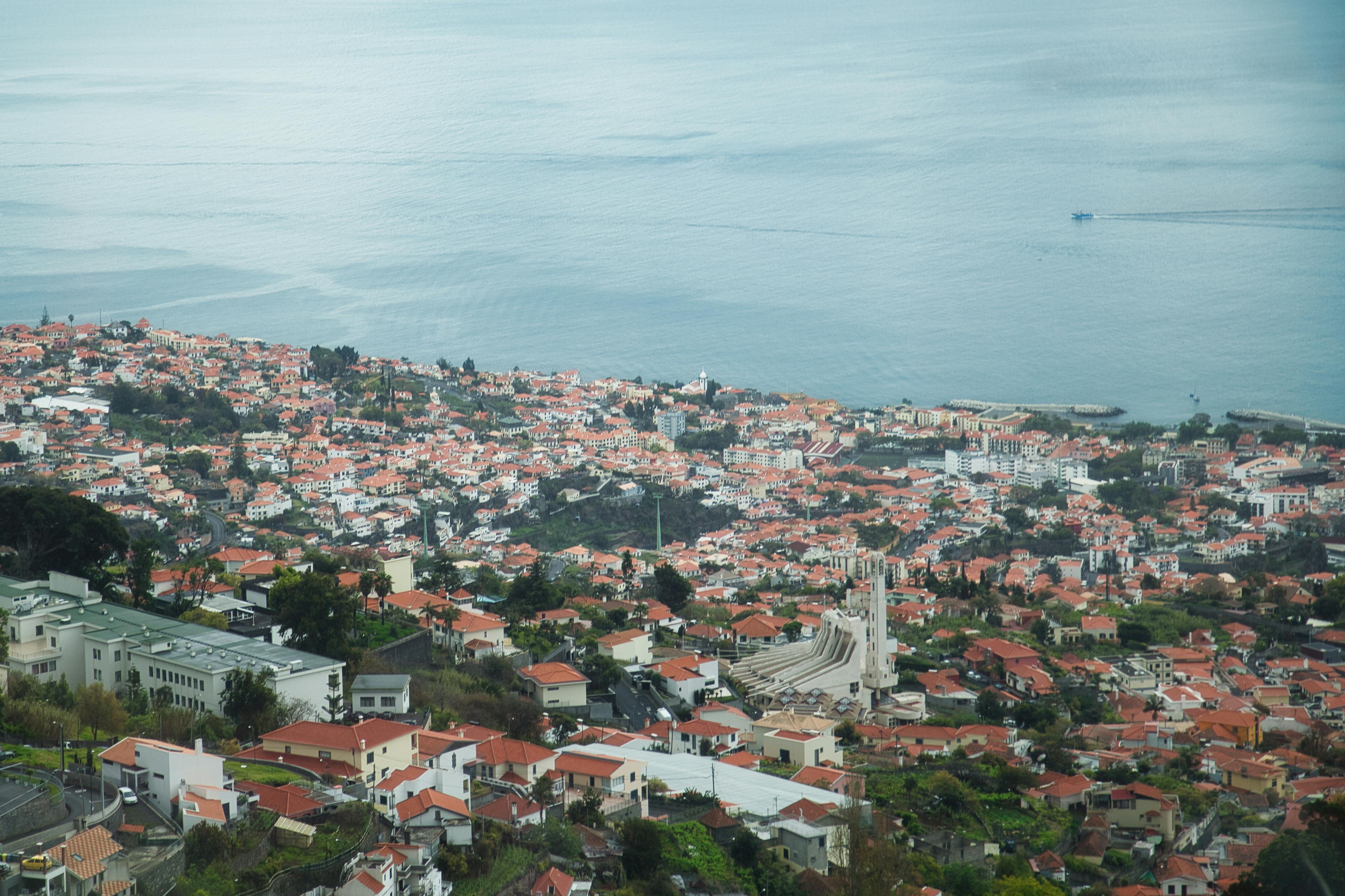 Aerial View of Funchal, Madeira Island Coastline · Free Stock Photo