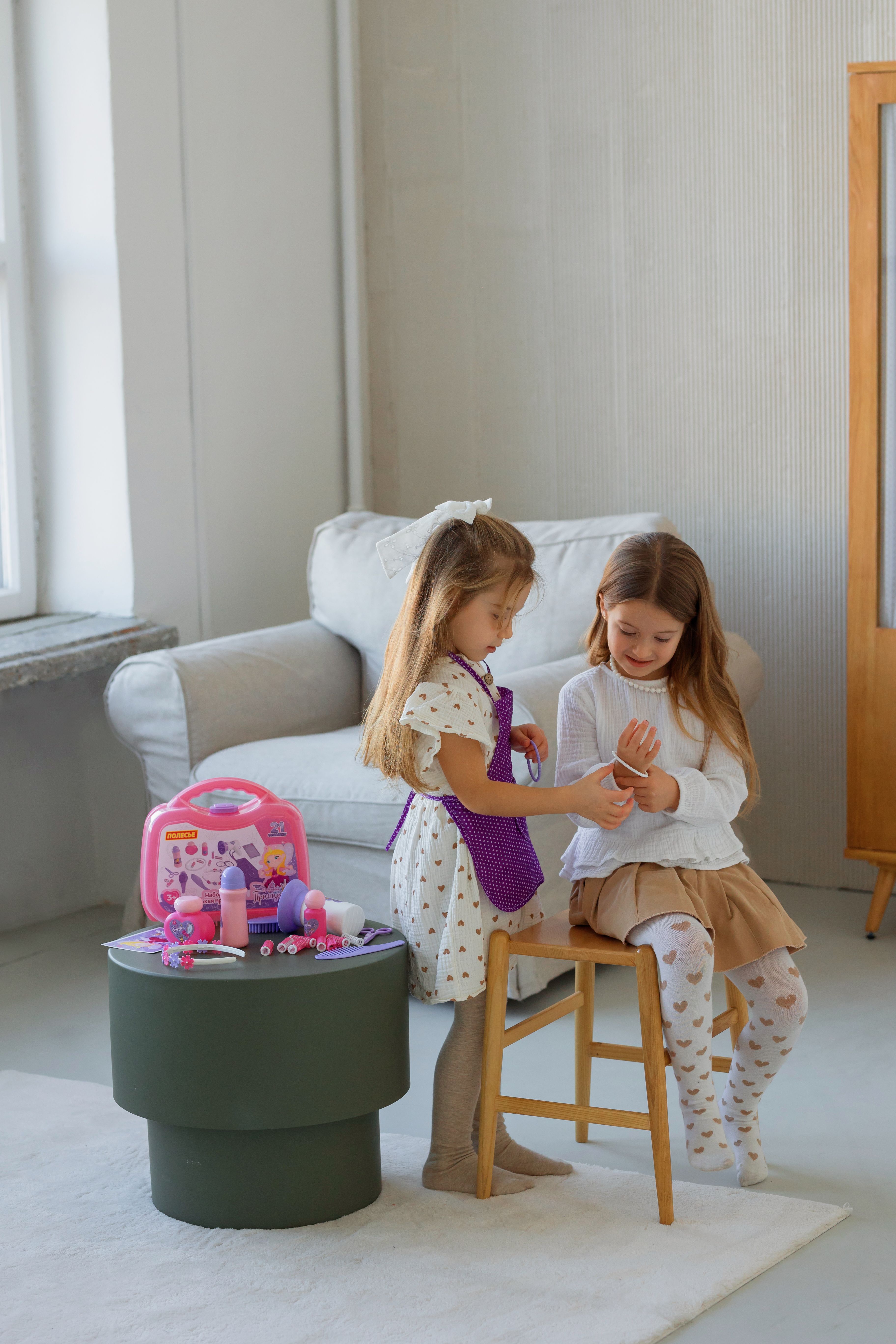 Children Playing Beauty Salon Indoors at Home · Free Stock Photo