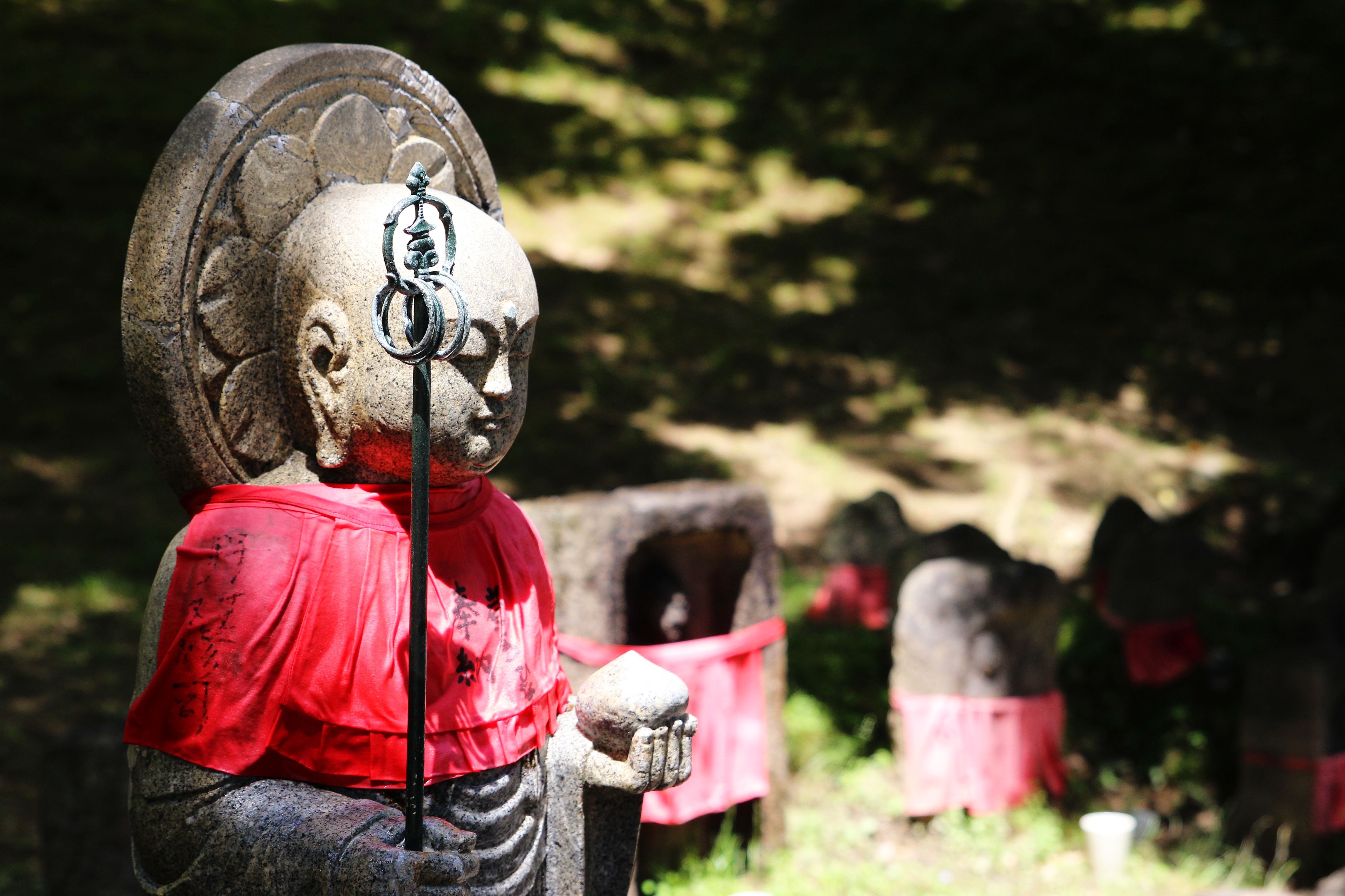 Peaceful Buddha statue amidst lush greenery outdoors · Free Stock Photo