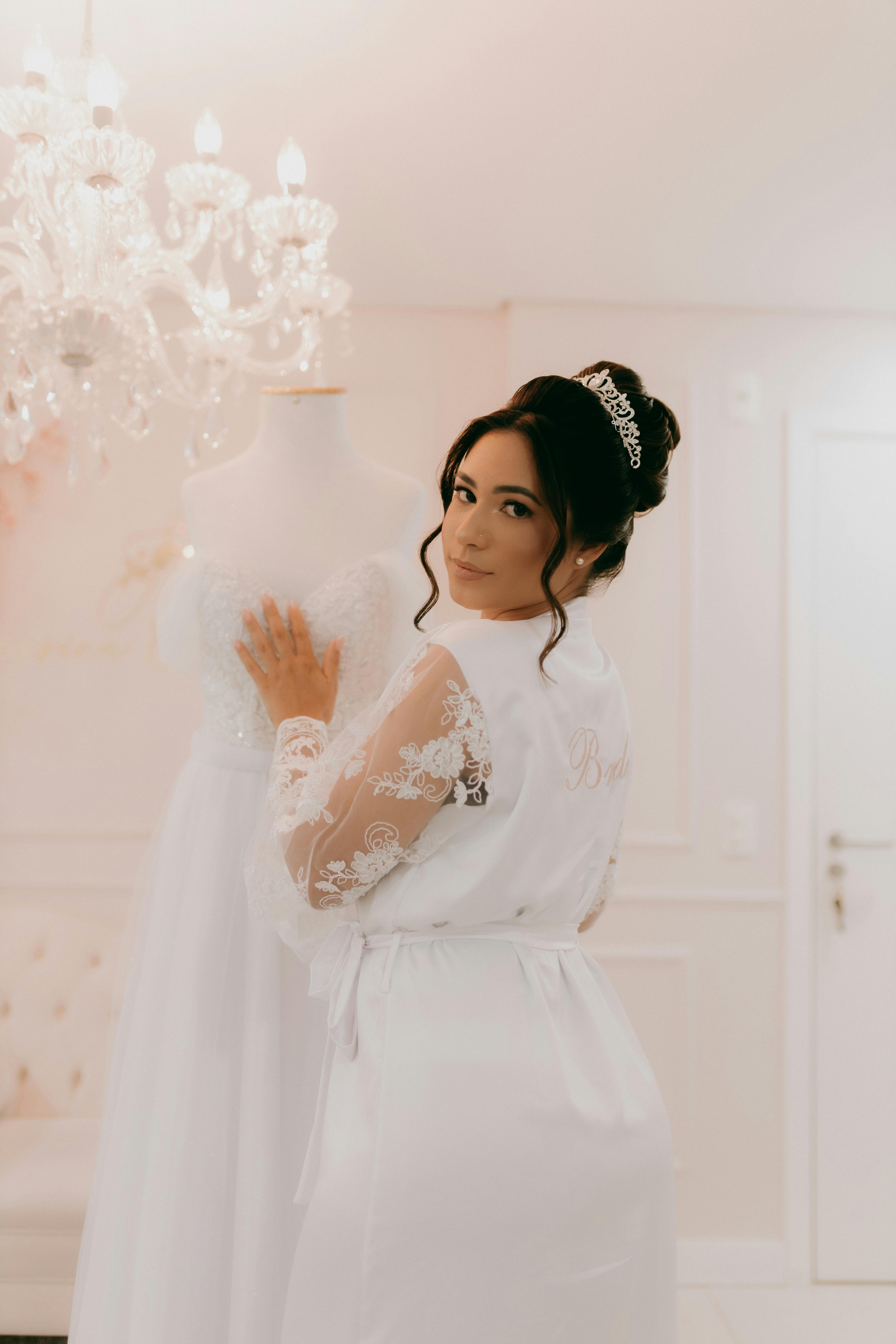 Elegant Bride Preparing for Wedding Day · Free Stock Photo