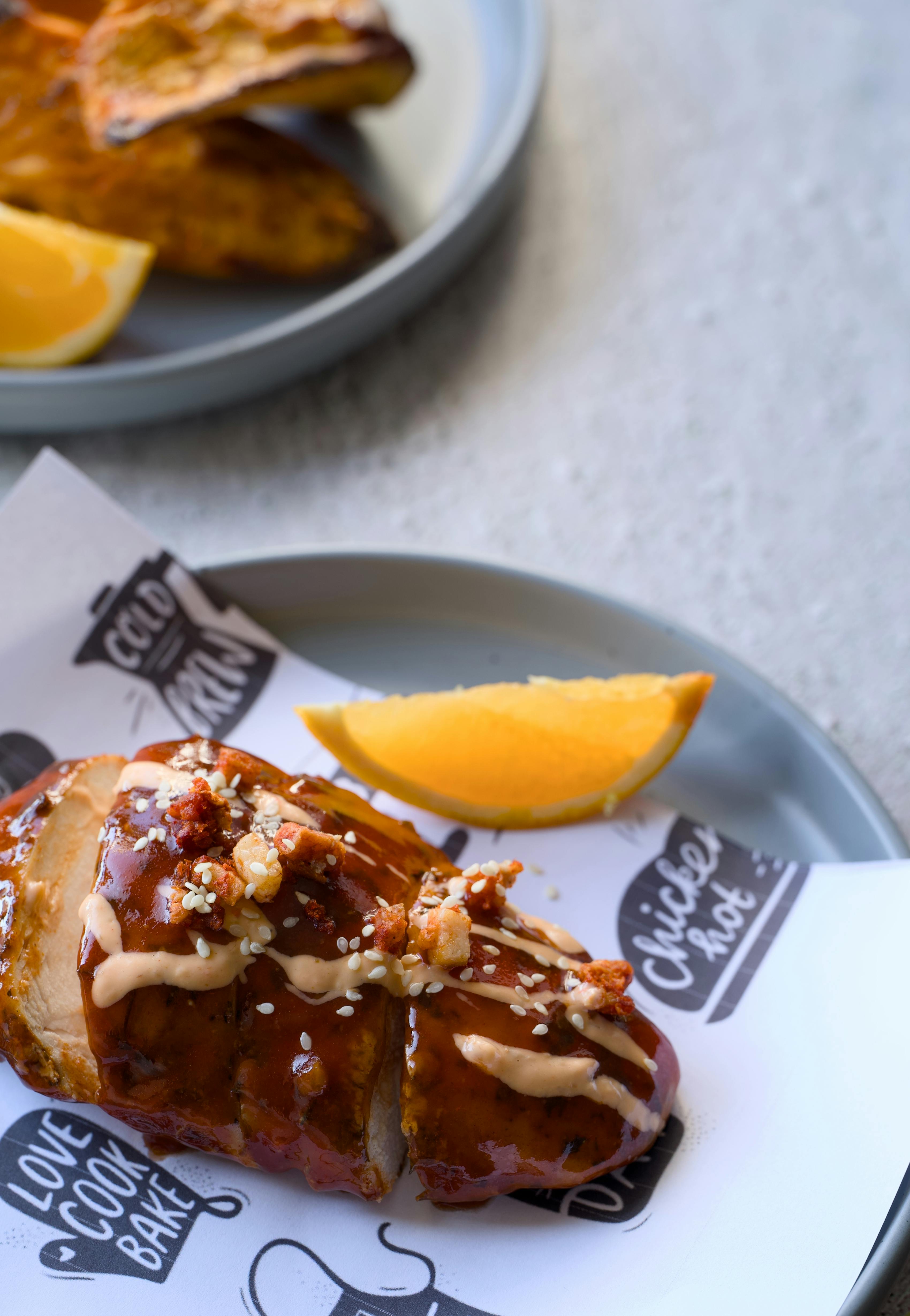 Gourmet Chicken Croissant with Honey Glaze · Free Stock Photo