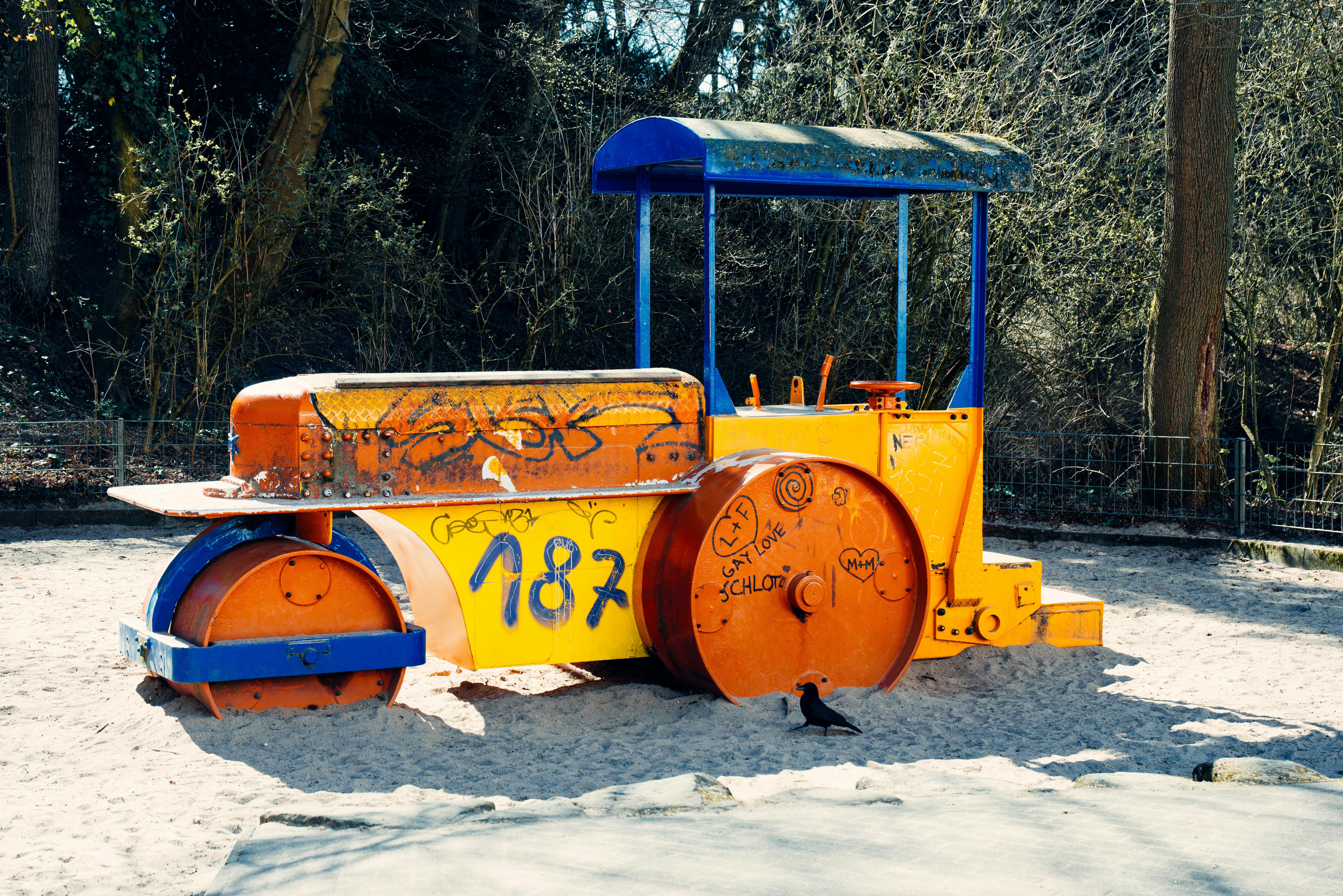 Colorful Graffitied Roller in a Playground · Free Stock Photo
