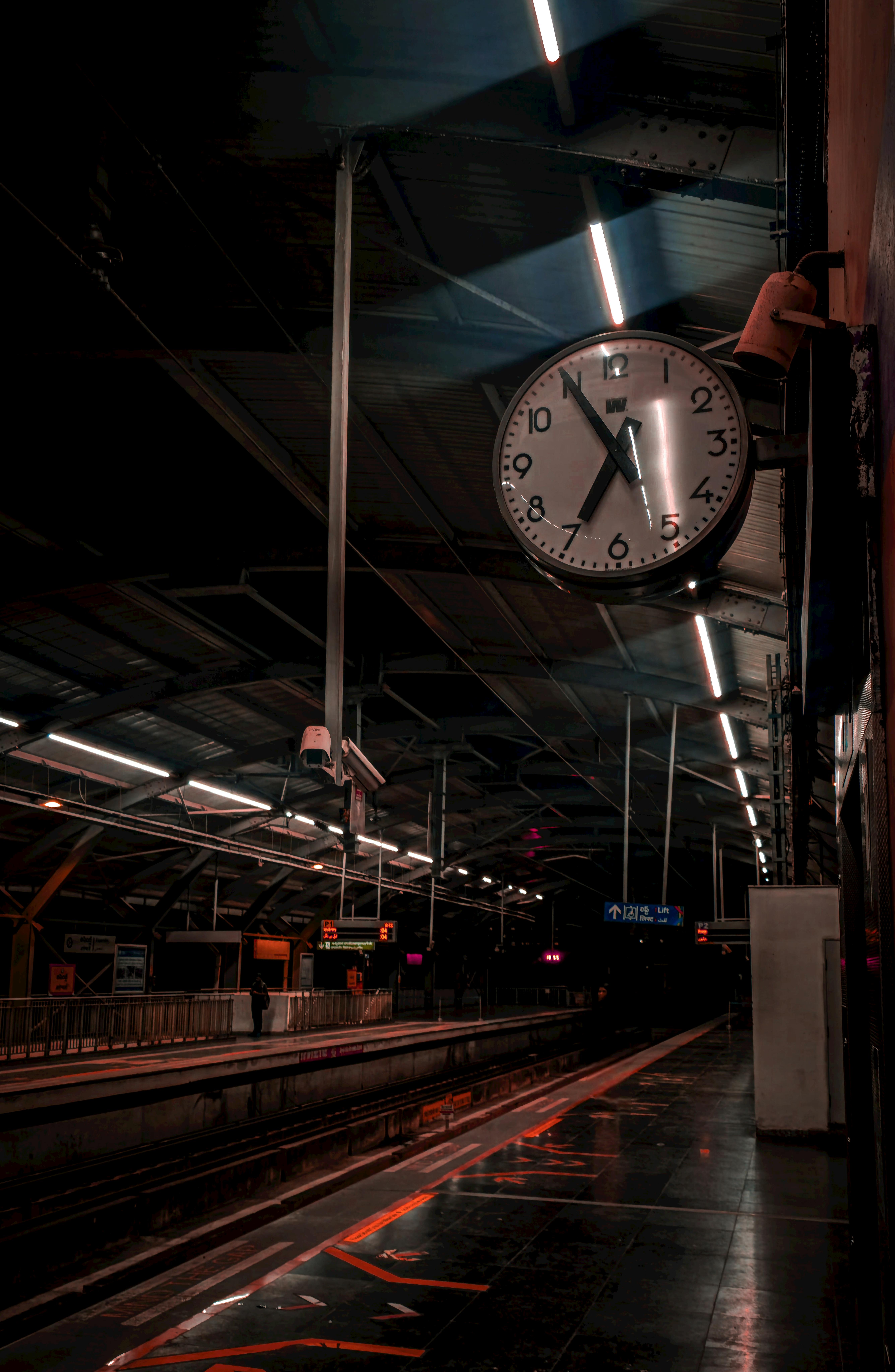 Hyderabad Metro Station at Night with Clock · Free Stock Photo