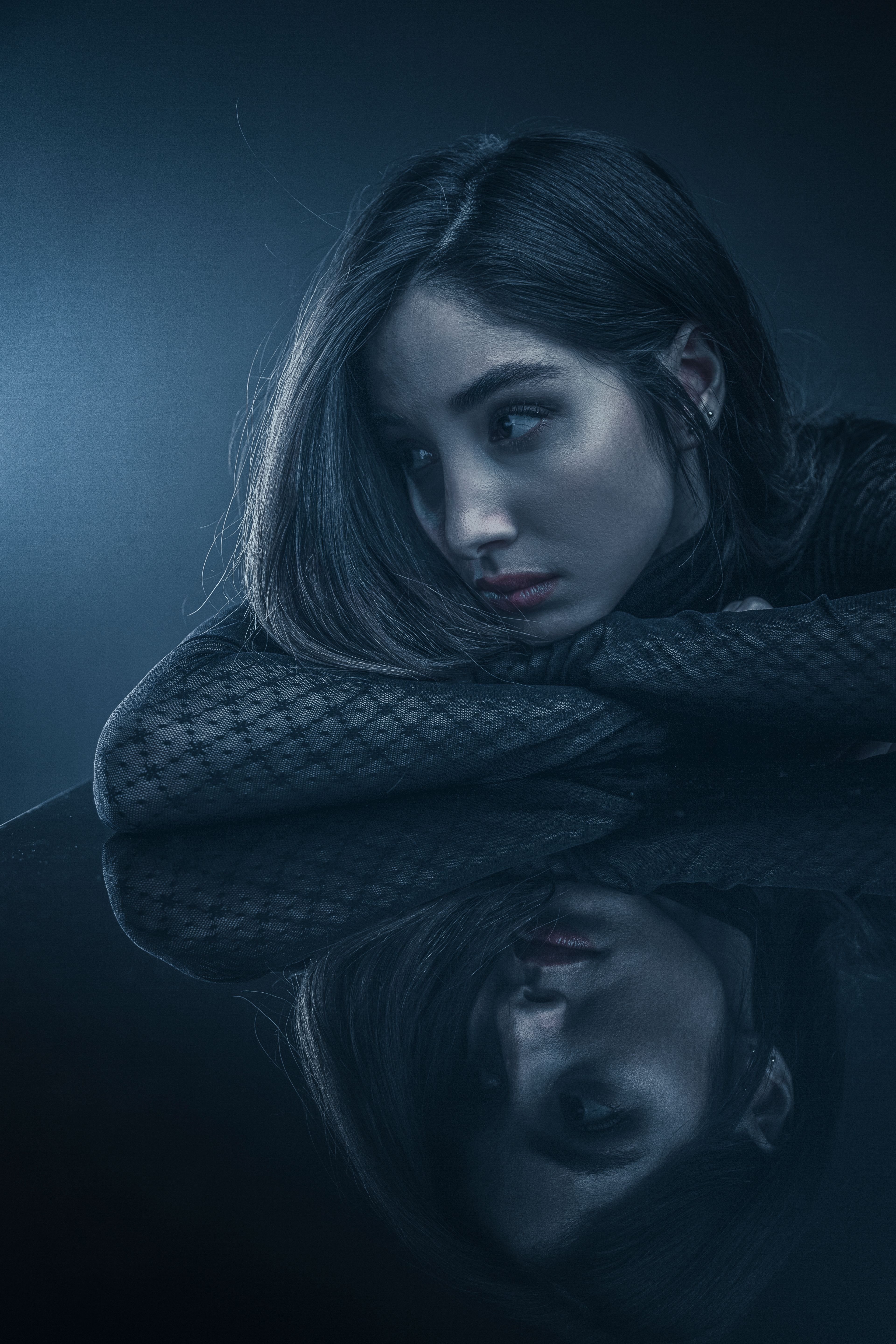 Dramatic Portrait of Woman with Reflection · Free Stock Photo