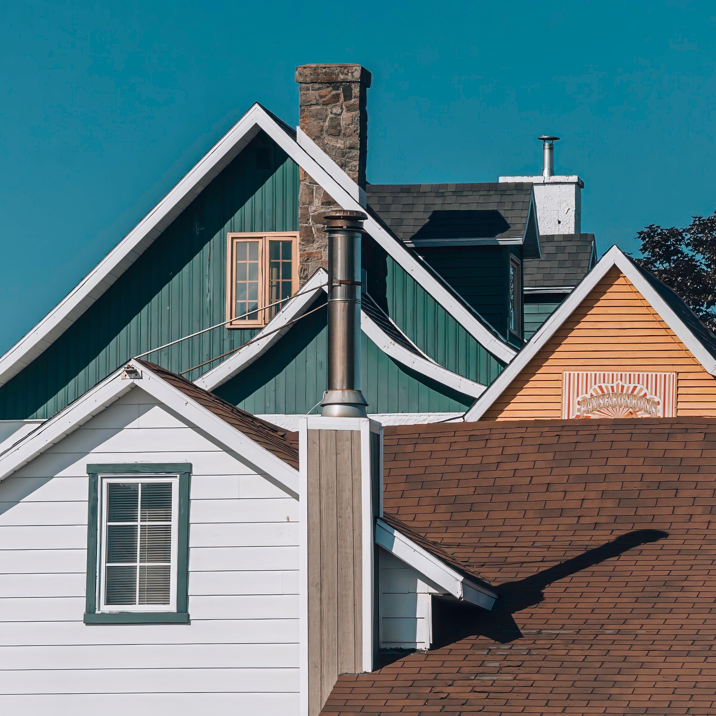 Architectural Roofscape of Colorful Houses in Tadoussac · Free Stock Photo