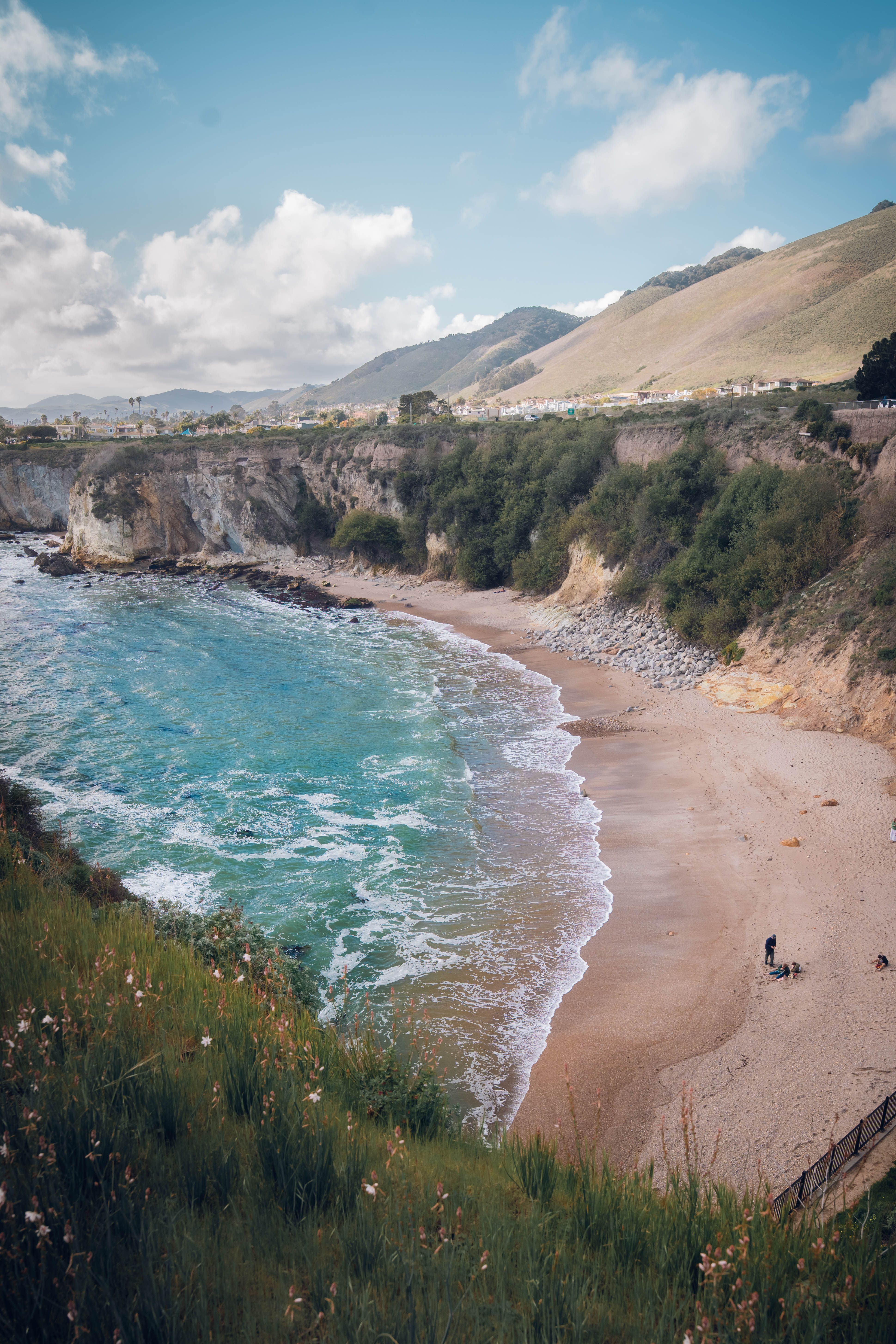 Scenic Coastal Beach with Cliffs and Ocean View · Free Stock Photo