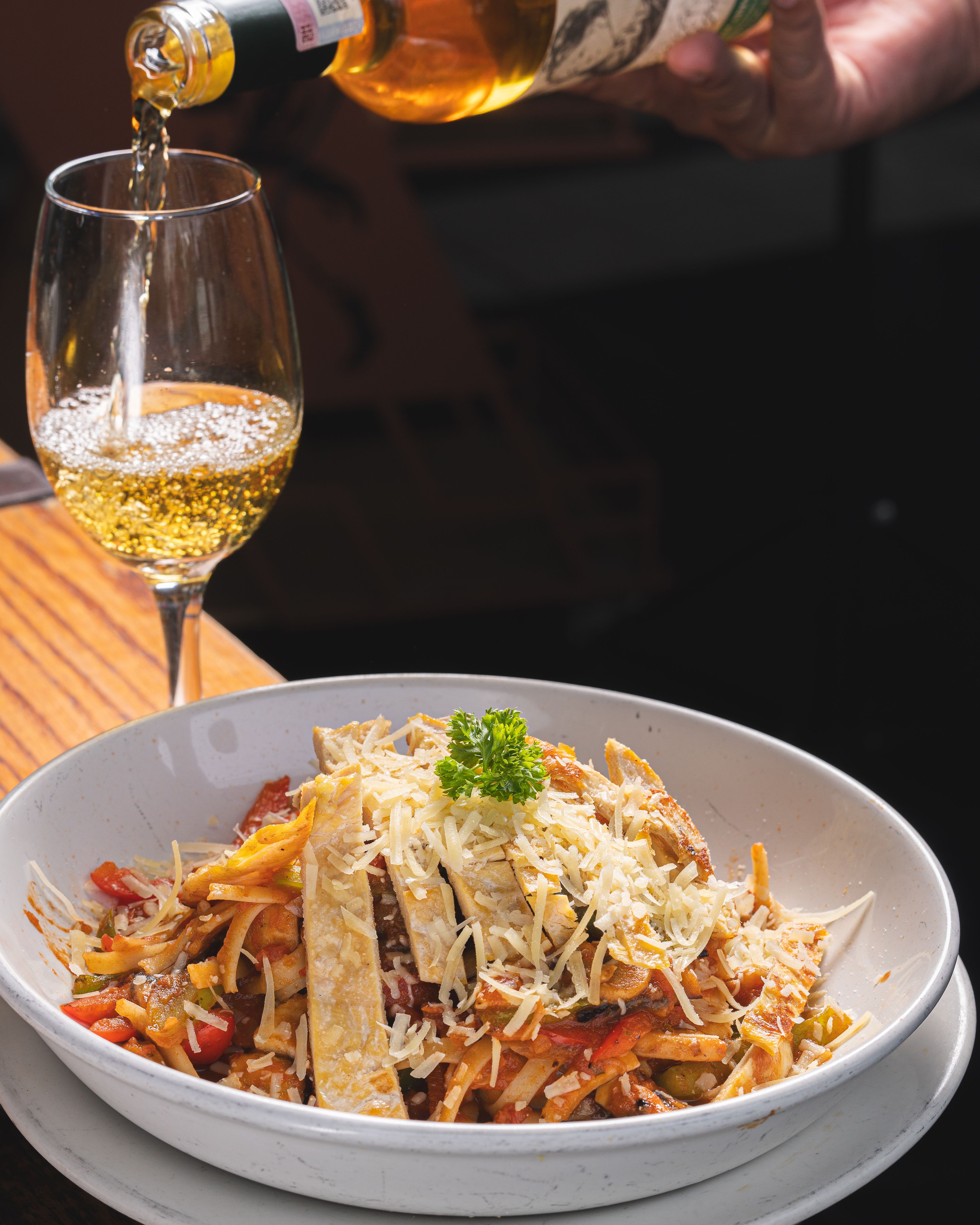 Delicious Italian Pasta and White Wine Pairing · Free Stock Photo