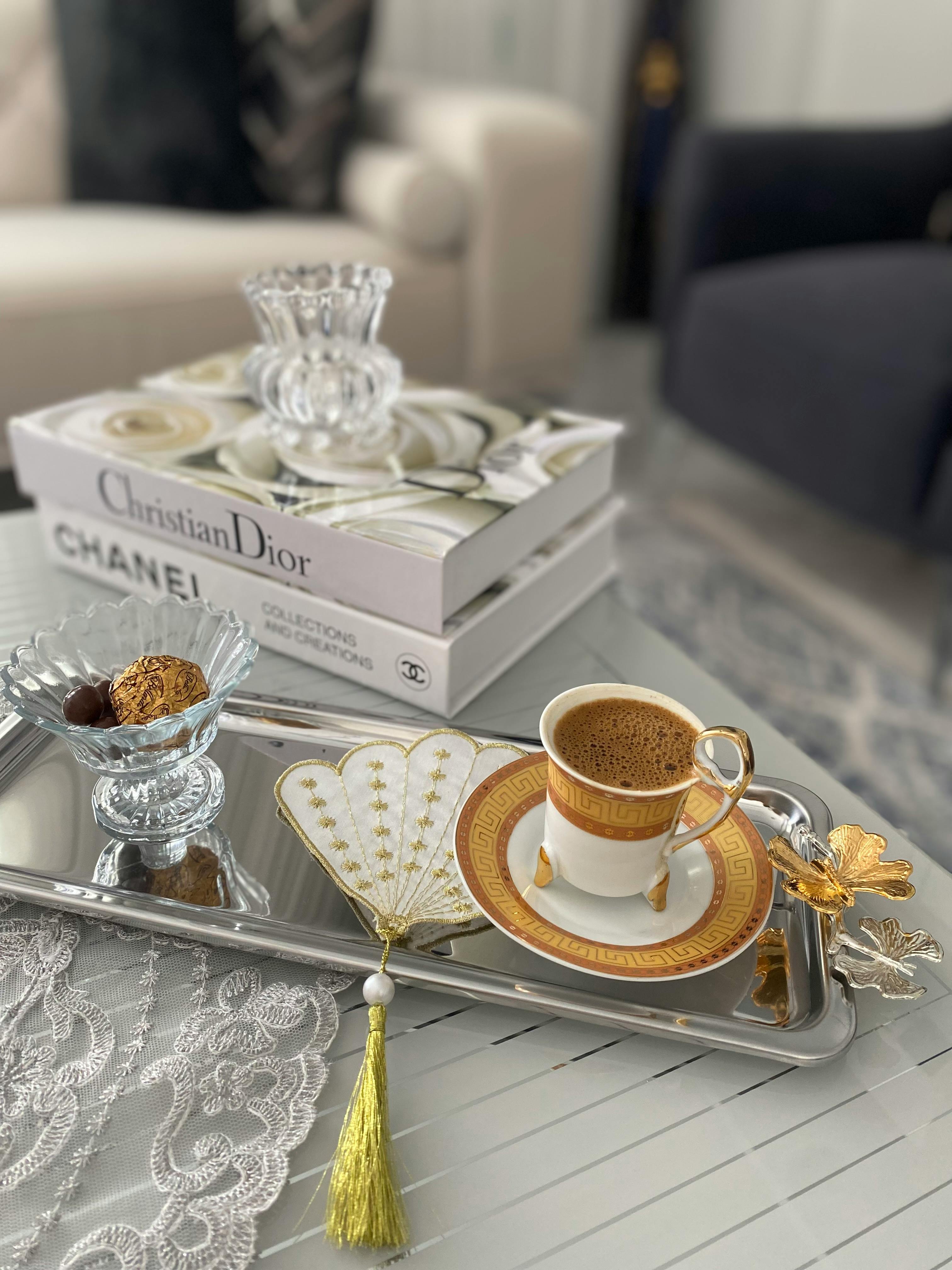 Elegant Turkish Coffee Setup in Luxurious Setting · Free Stock Photo