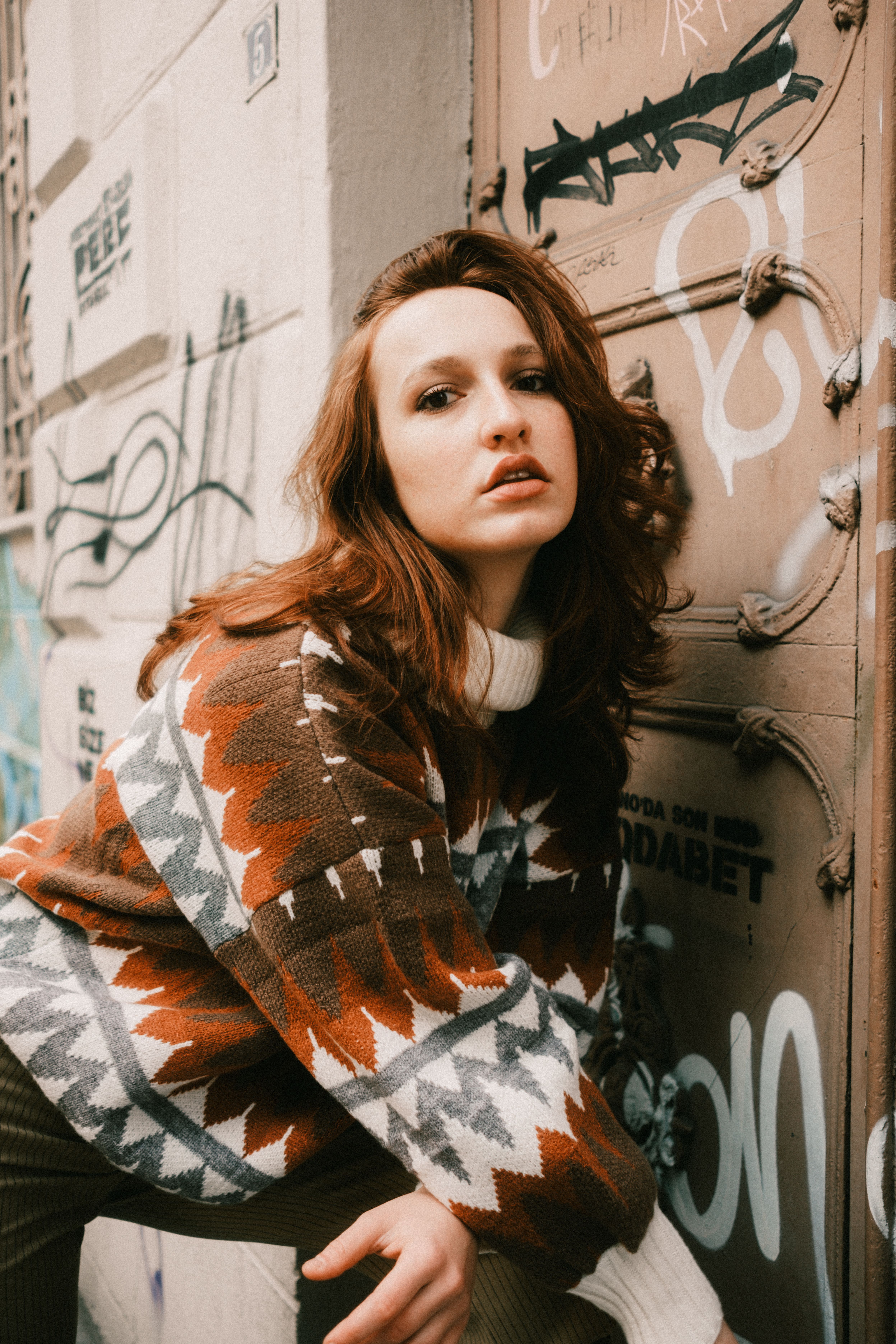 Urban Fashion Portrait with Graffiti Background · Free Stock Photo