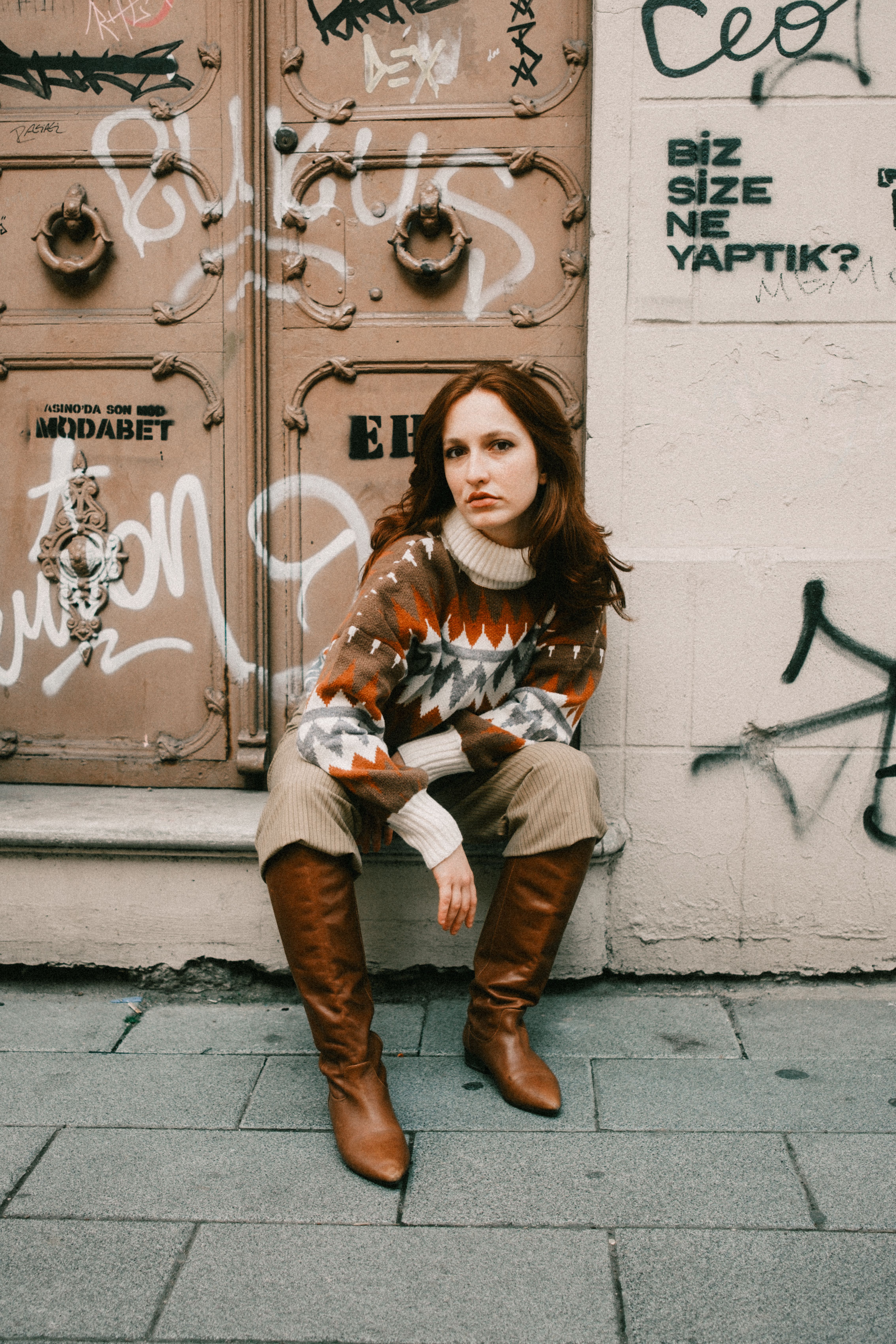 Urban Fashion Portrait with Graffiti Background · Free Stock Photo