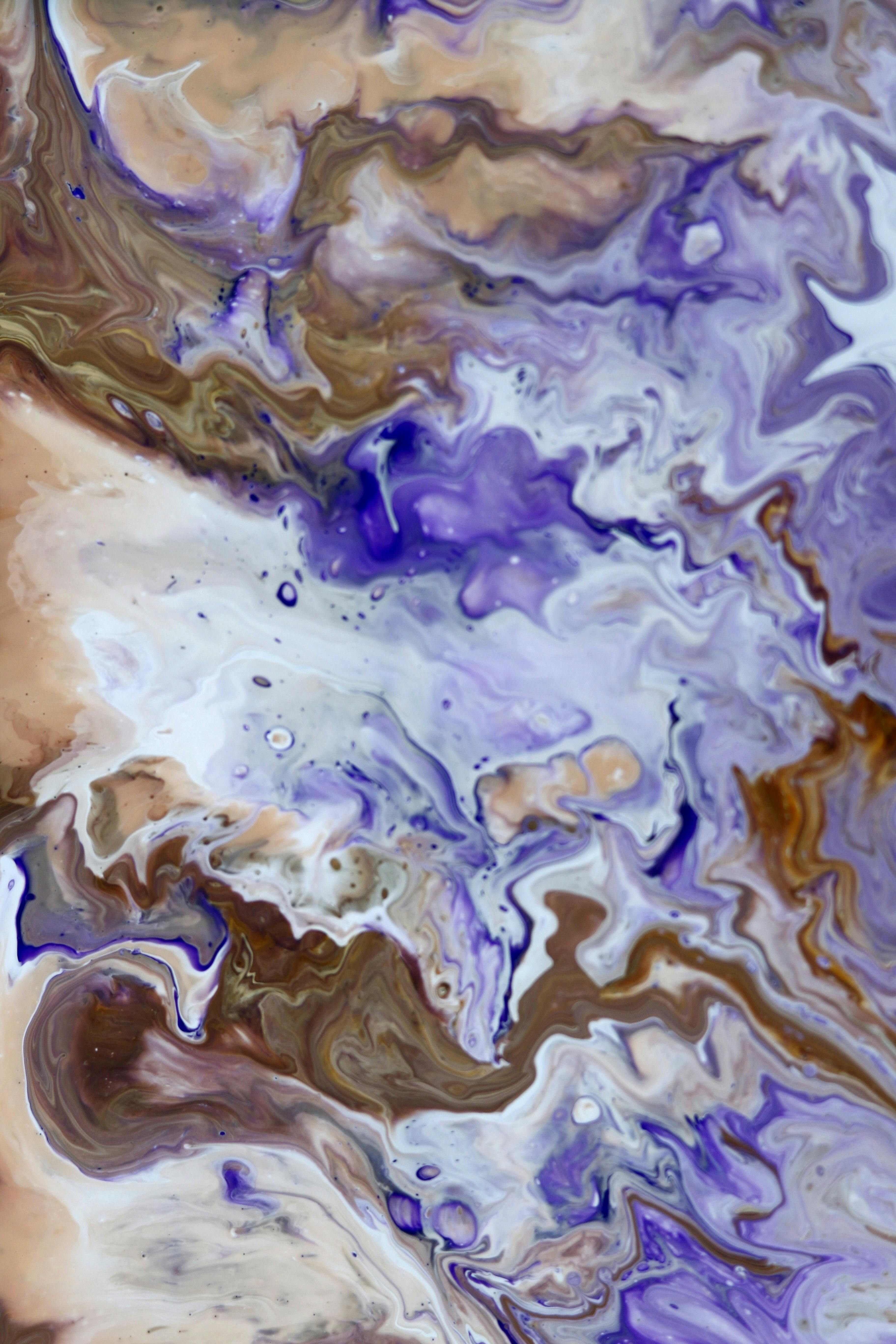 Vivid Abstract Swirls of Purple and Earth Tones · Free Stock Photo